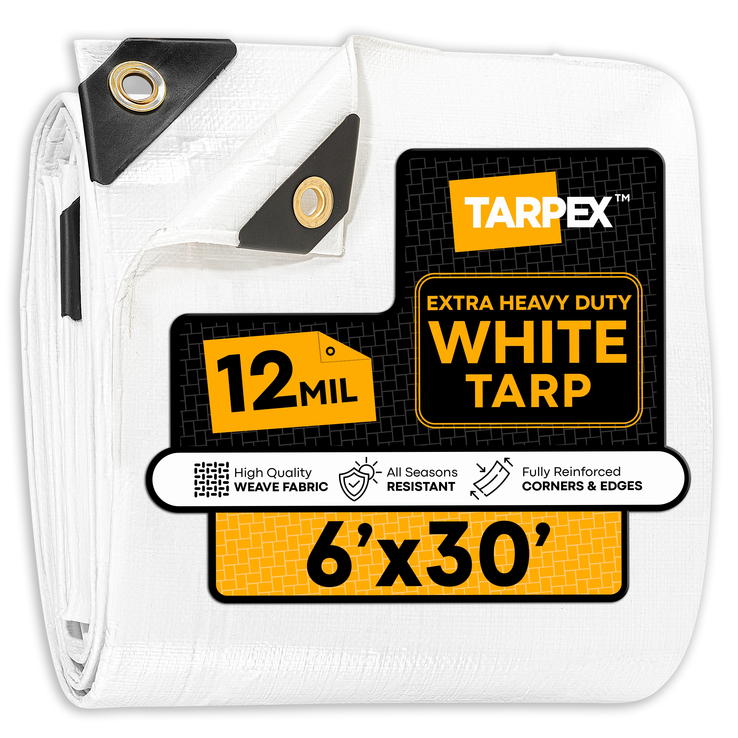 Tarpex 6-ft x 30-ft White Waterproof Commercial Polyethylene 12-mil ...