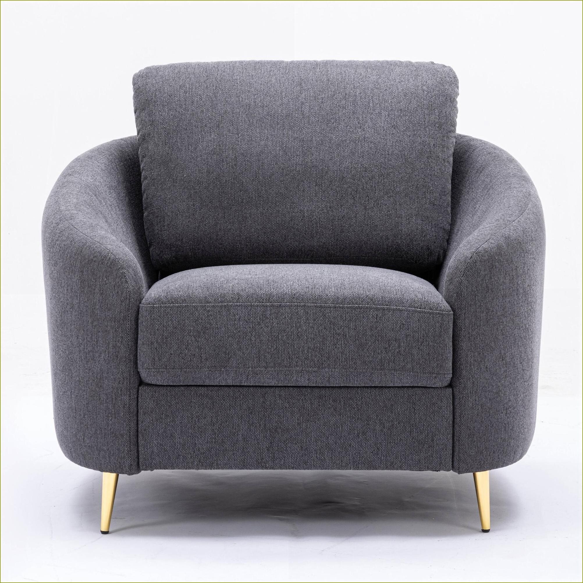 Watnature Light Gray Loose Back Upholstered Accent Chair Comfortable ...