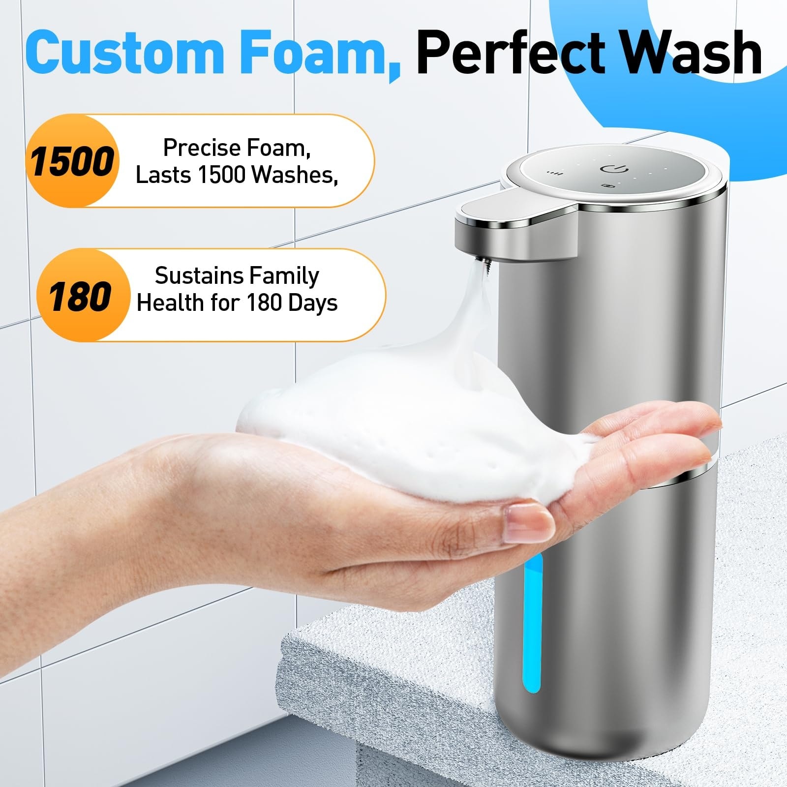 Phyfalip Automatic Foaming Soap Dispenser Touchless Sensor Adjustable ...