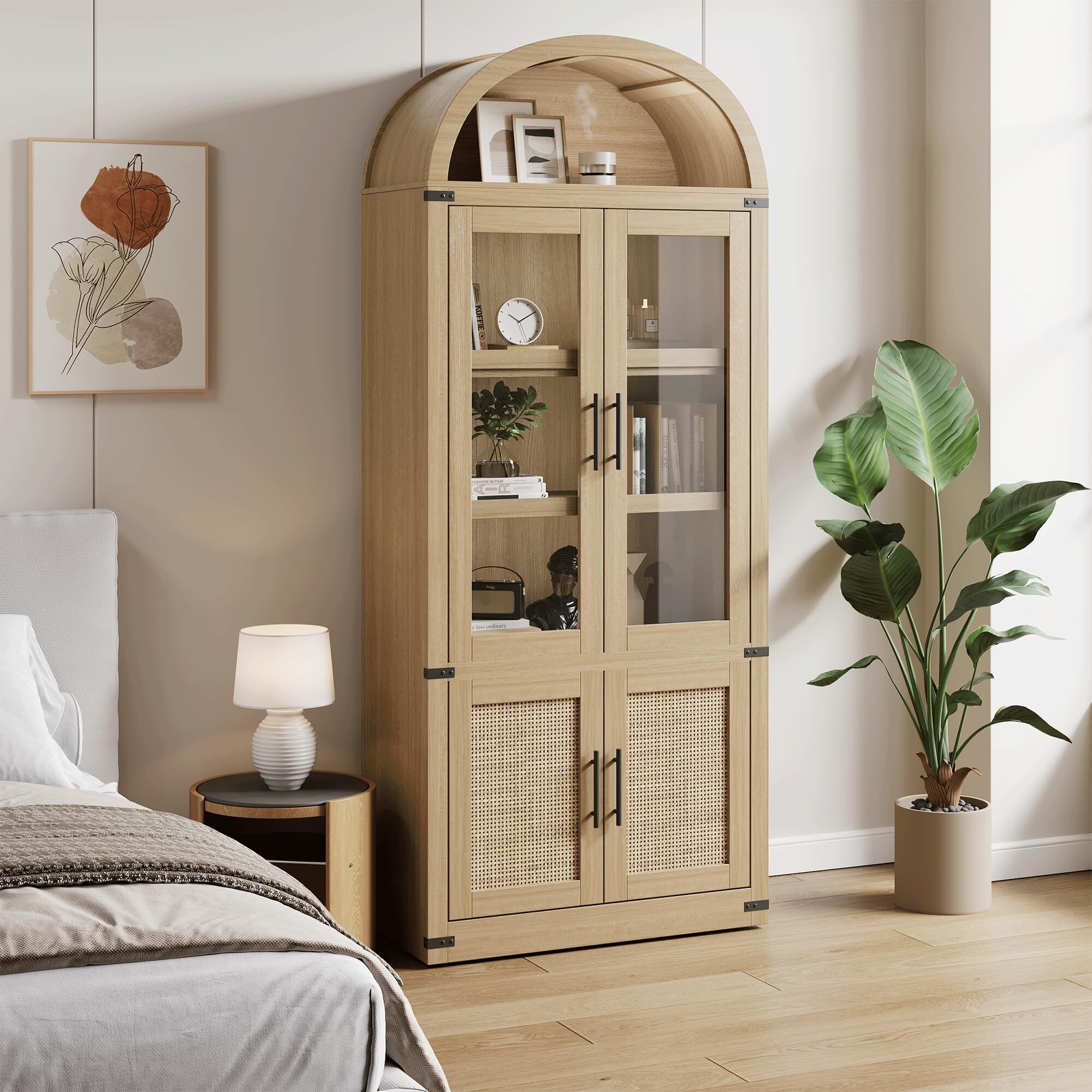 GarveeLife Modern Arched Entryway Storage Cabinet 6 Tier Freestanding ...