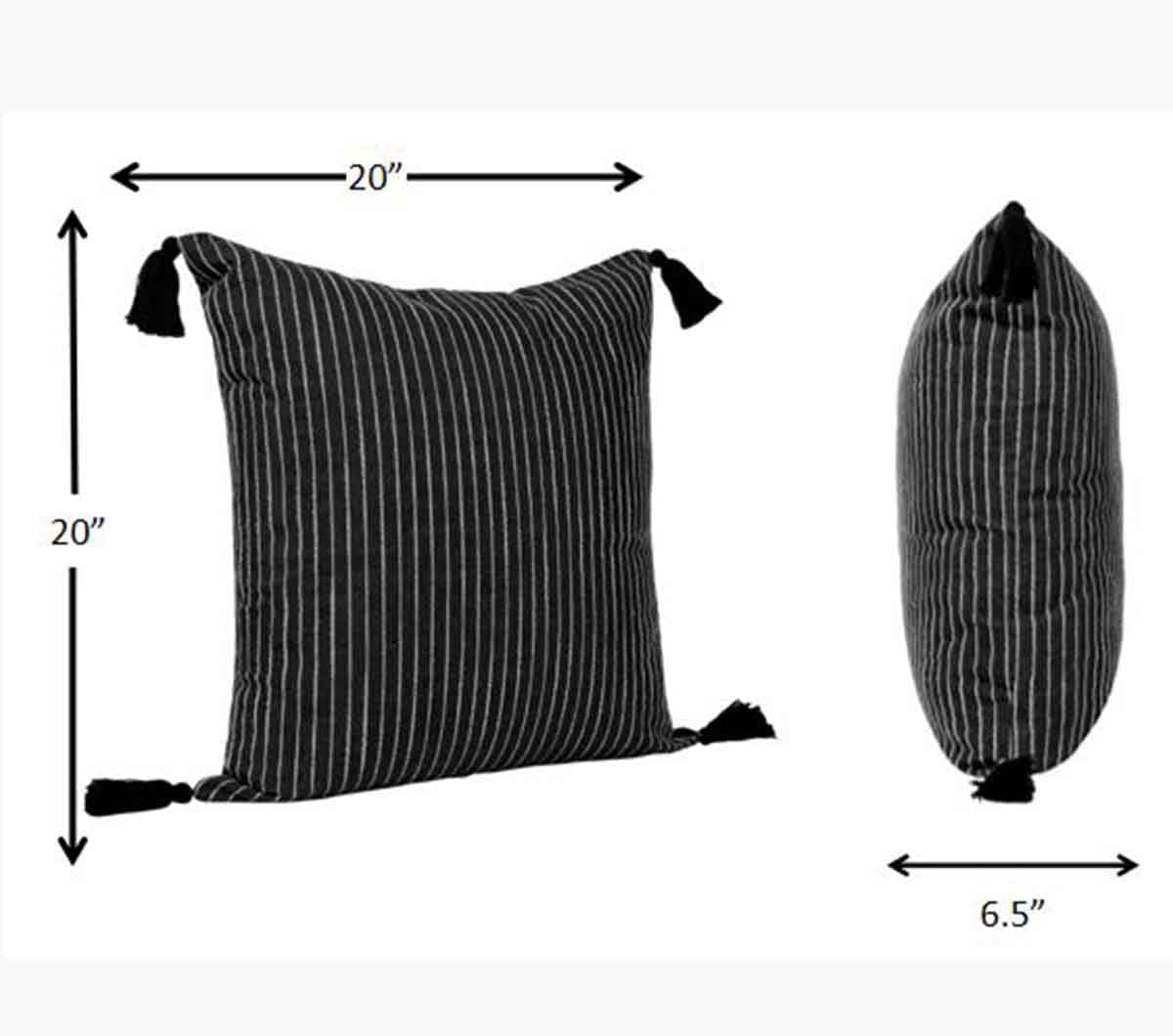 allen + roth 20-in x 20-in Black Indoor Decorative Pillow PW/13709/1300 ...