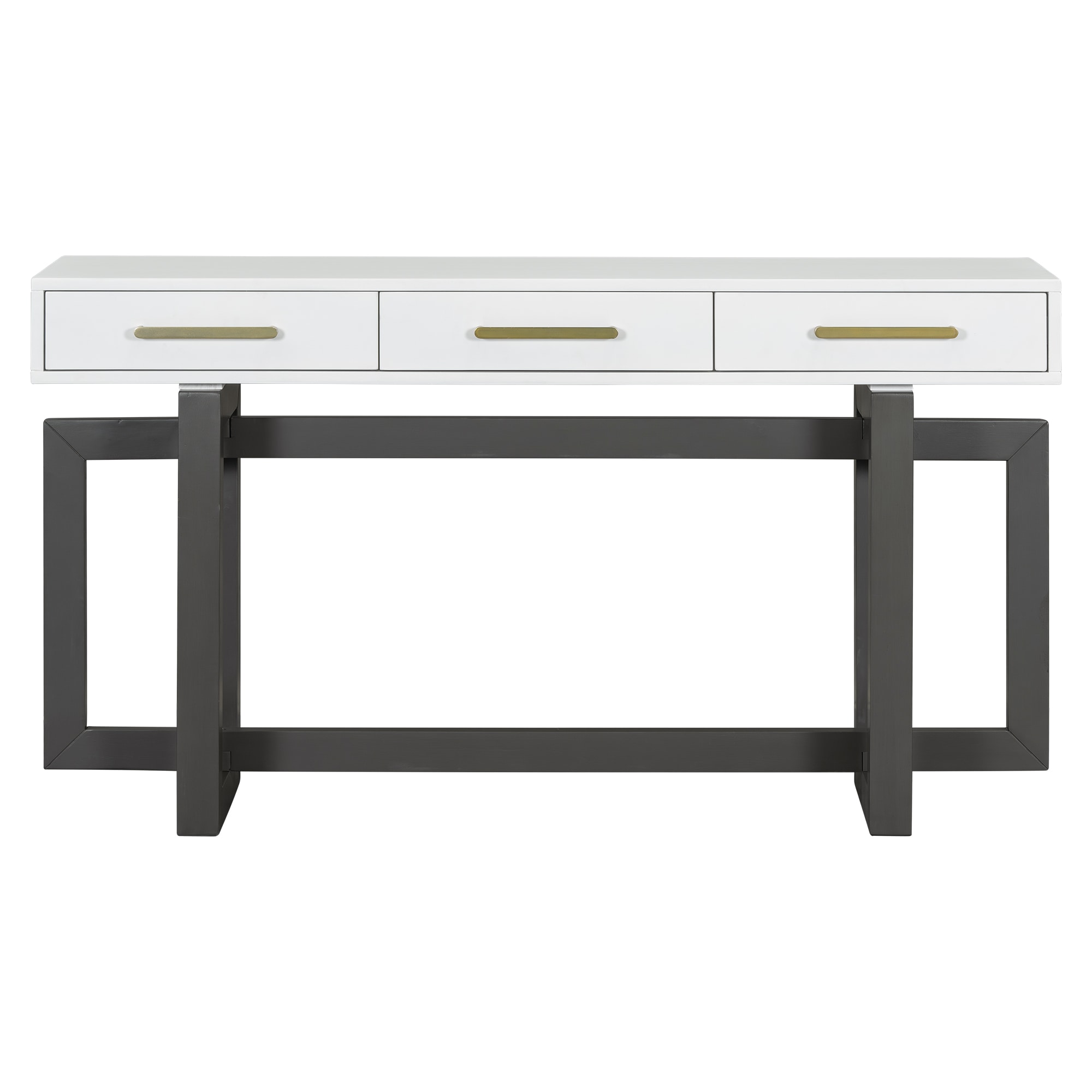 LOVMOR Elegant Console Table with Three Drawers Extra Long Entryway ...