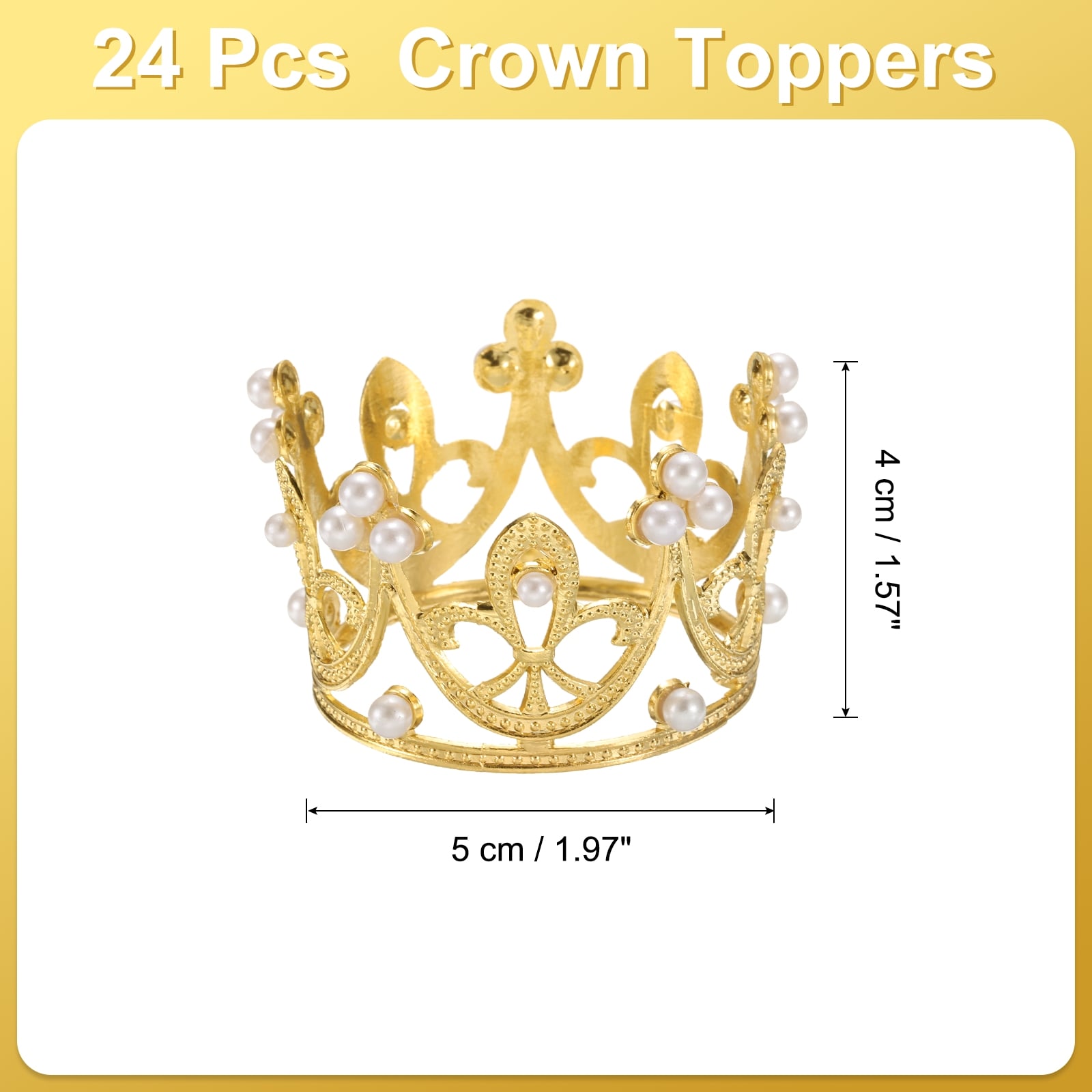 Unique Bargains 24pcs Mini Crown Cake Toppers Alloy Queen Princess ...