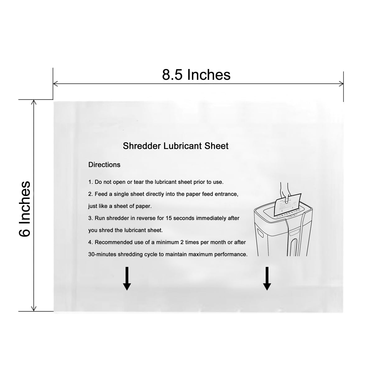 Misopily 48 Pack Paper Shredder Lubricant Sheets 6 x 8-9/16 Inch ...