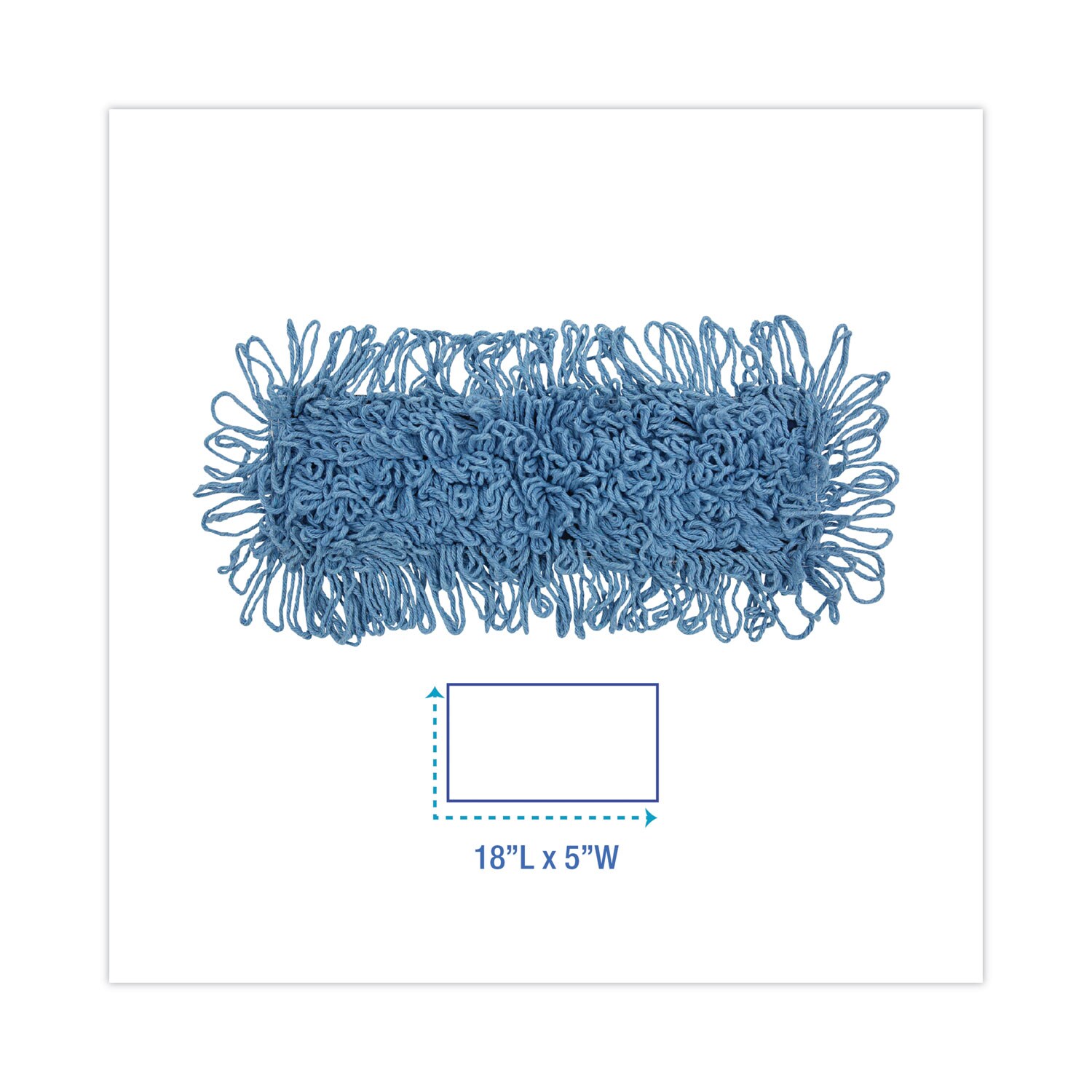Boardwalk Mop Head Dust Looped-End Cotton Synthetic Fibers 18 x 5 Blue ...