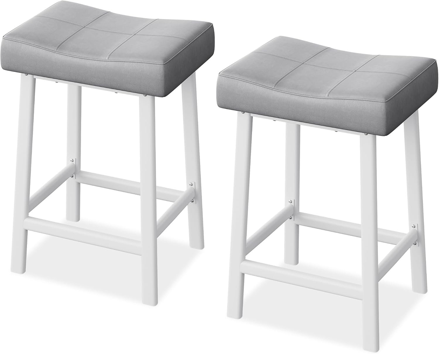Garvee Counter Height Bar Stools Set of 2 24 Inch Upholstered Padded ...