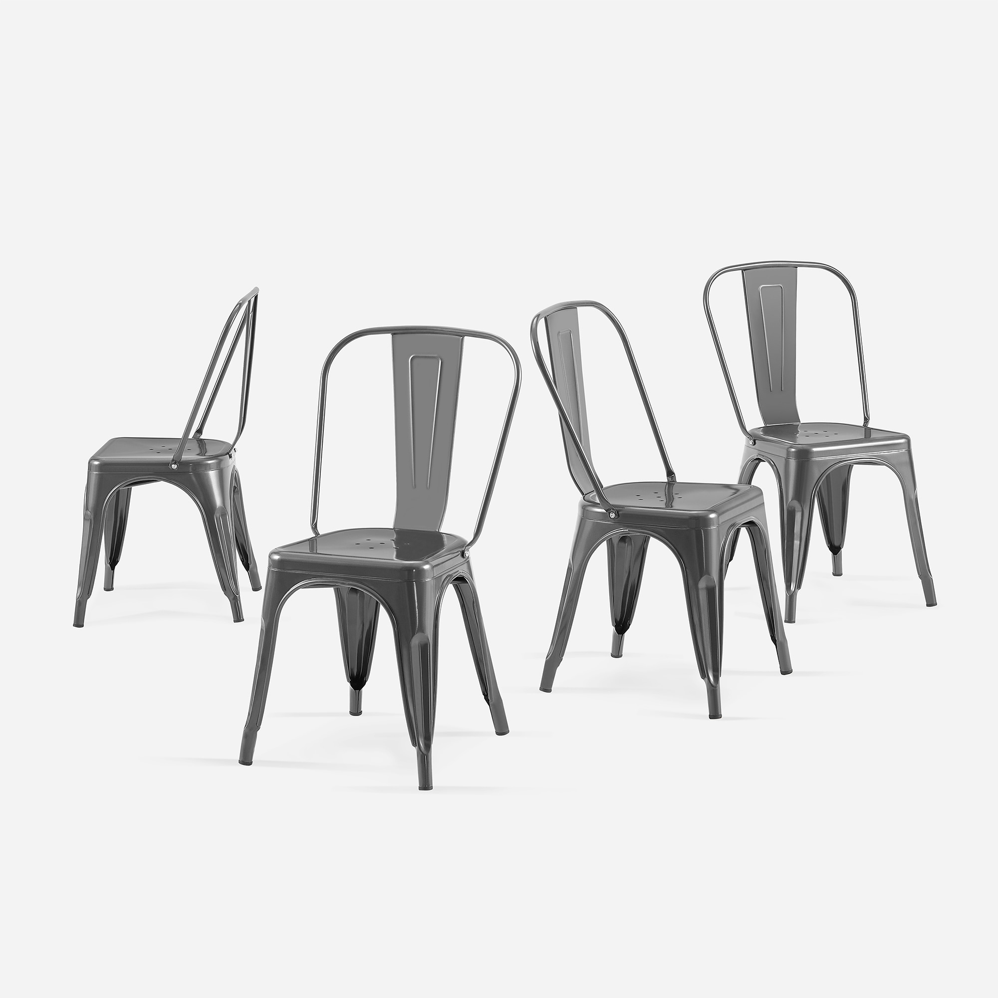 IHOMEadore Set of 4 Contemporary/Modern Dining side chair ( Metal Frame ...