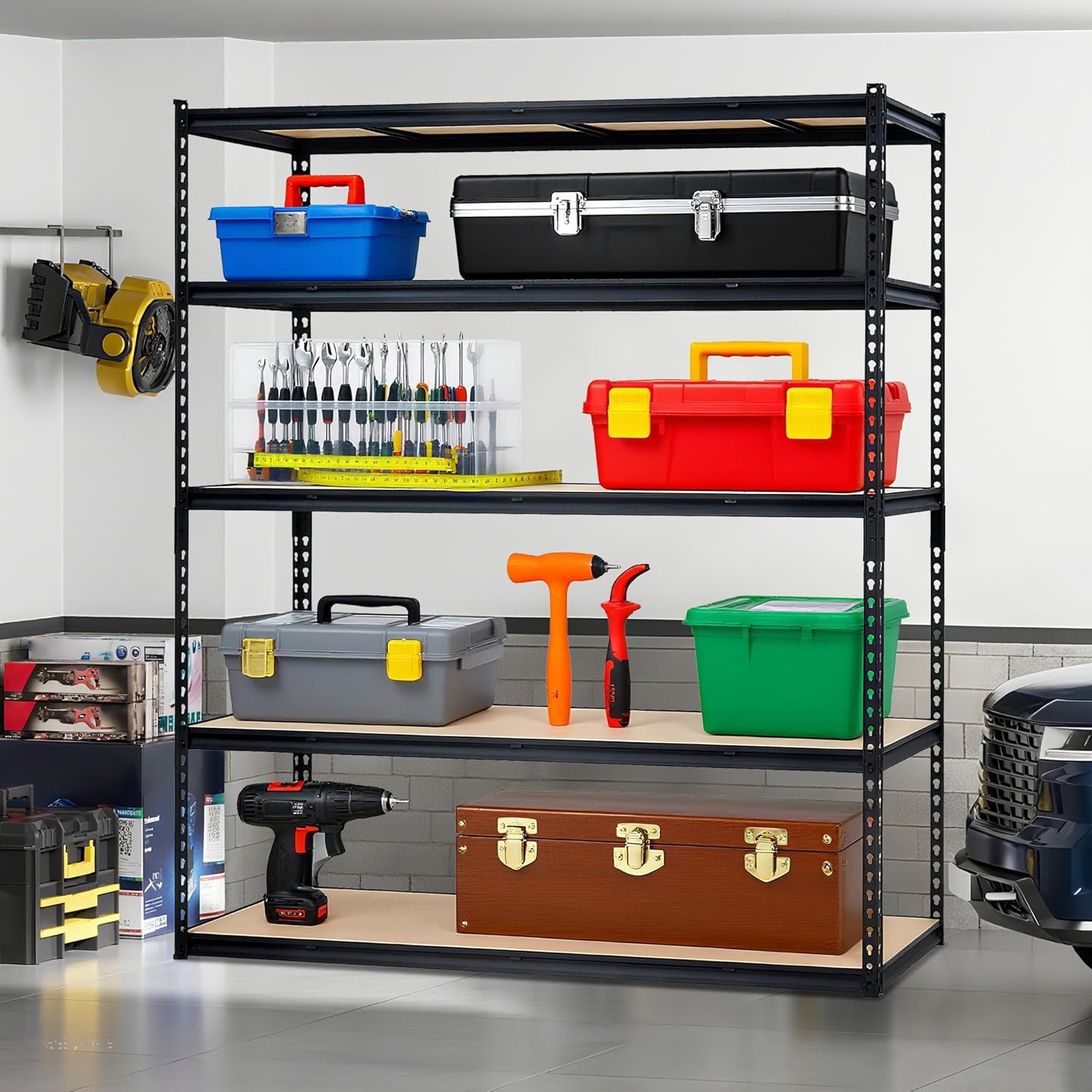 IdealHouse Garage Storage Shelves 5 Tiers Heavy Duty Storage Shelving ...