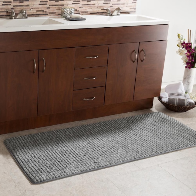 Hastings Home Hastings Home Bathroom Mats 24 In X 585 In Platinum Rubber Memory Foam Bath Mat