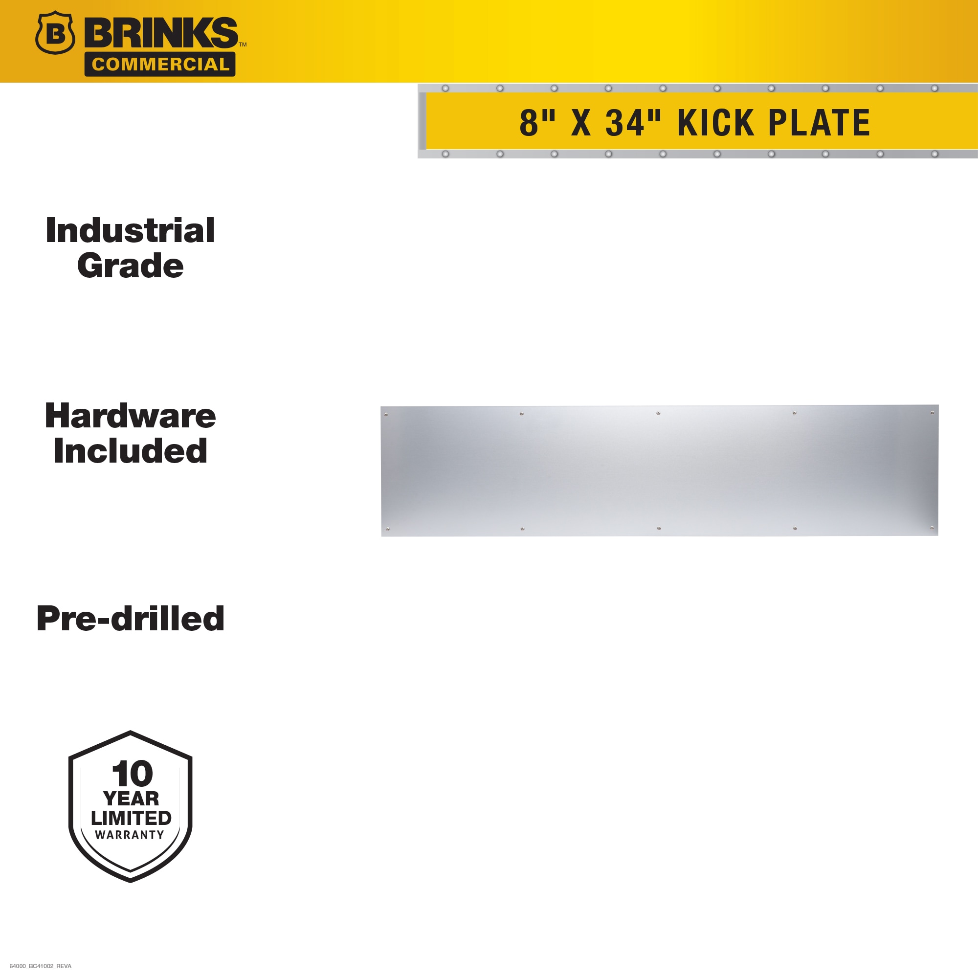 BRINKS COMMERCIAL 34-in W x 8-in H Kick Plate in the Door Kick Plates ...