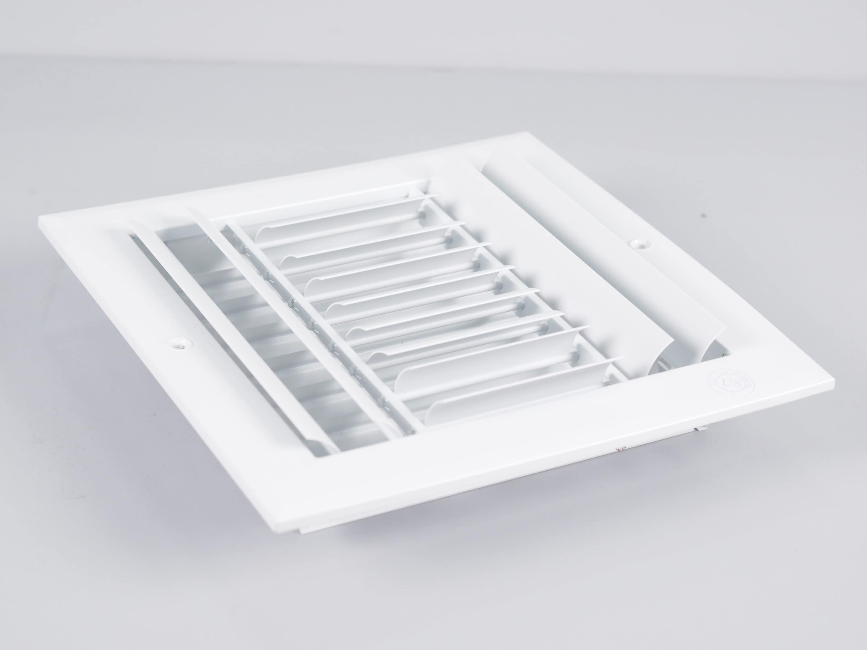 10-in x 10-in 3-way Curved Aluminum White Sidewall/Ceiling Register in ...
