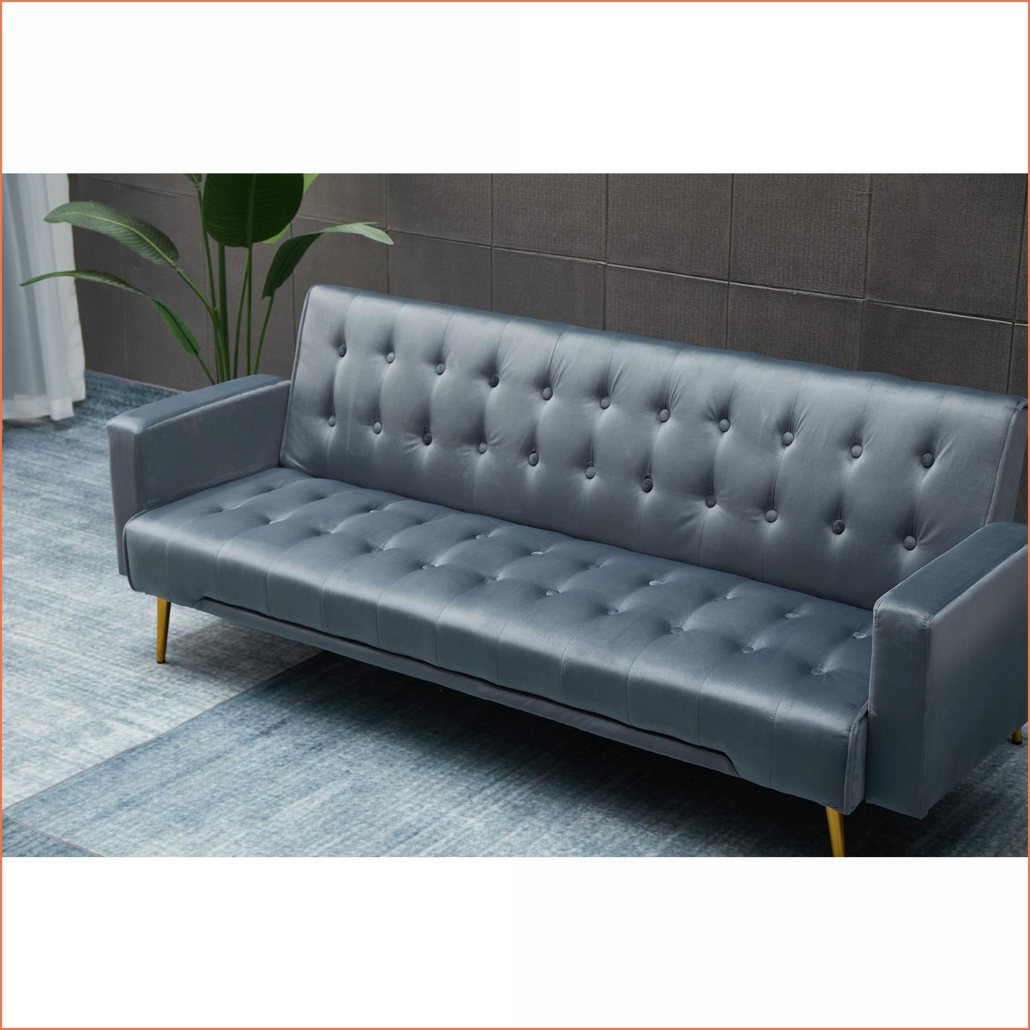 Watnature Sofa Bed Modern Dark Gray Velvet for Small Spaces Dark Gray ...