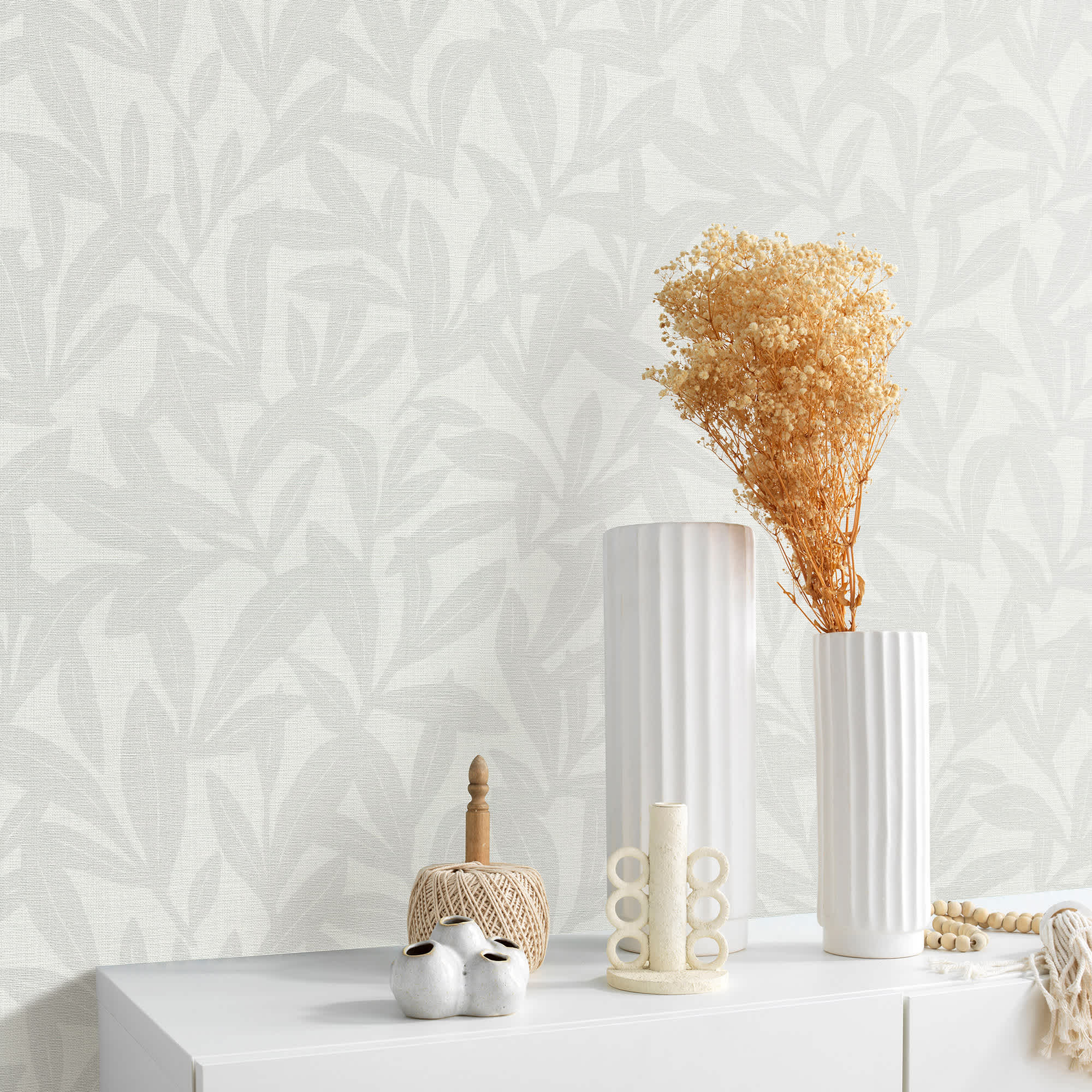 Veer Decor Shadowleaf Gray Wallpaper in the Wallpaper department at ...