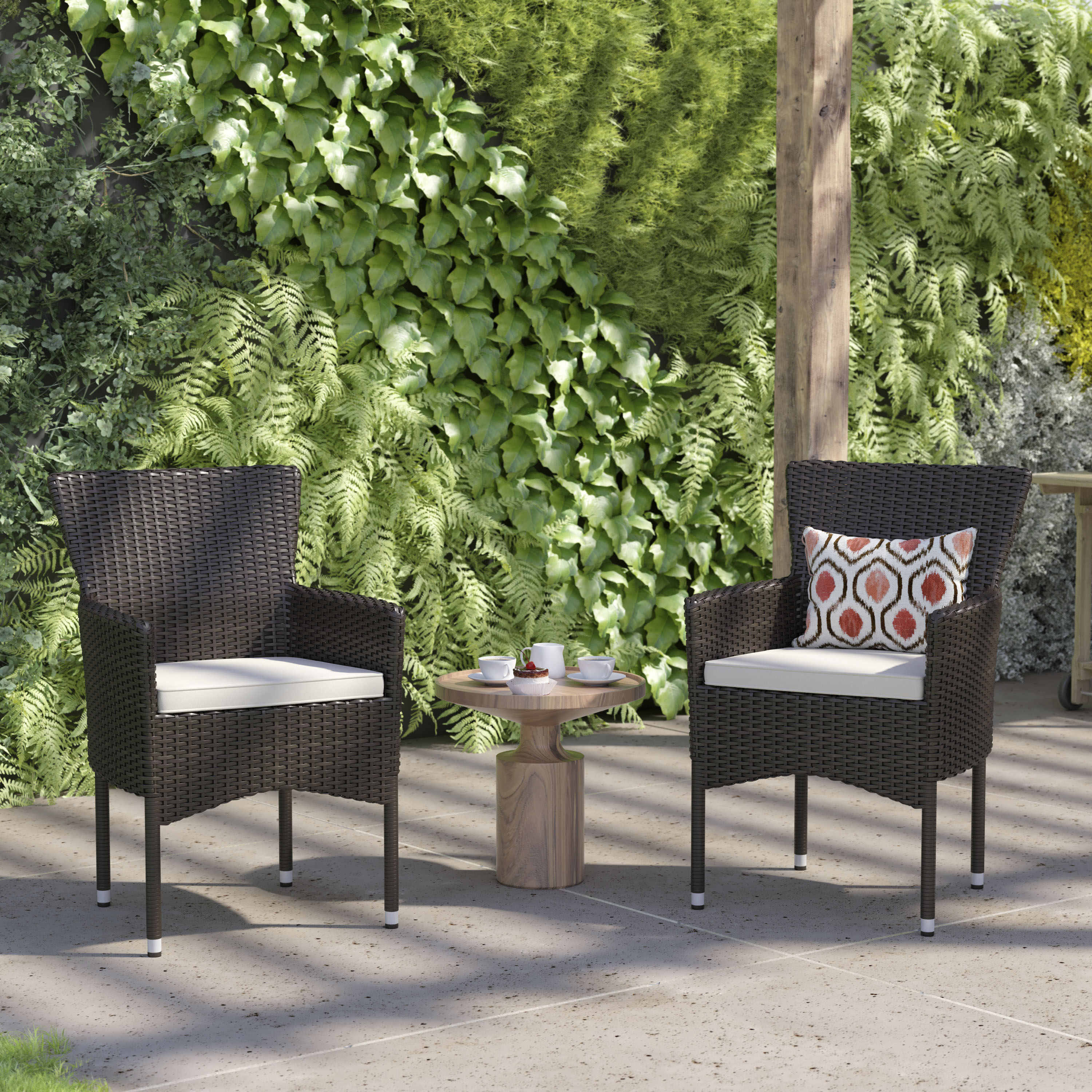 Flash Furniture Maxim Modern Espresso Wicker Patio Armchairs for Deck ...
