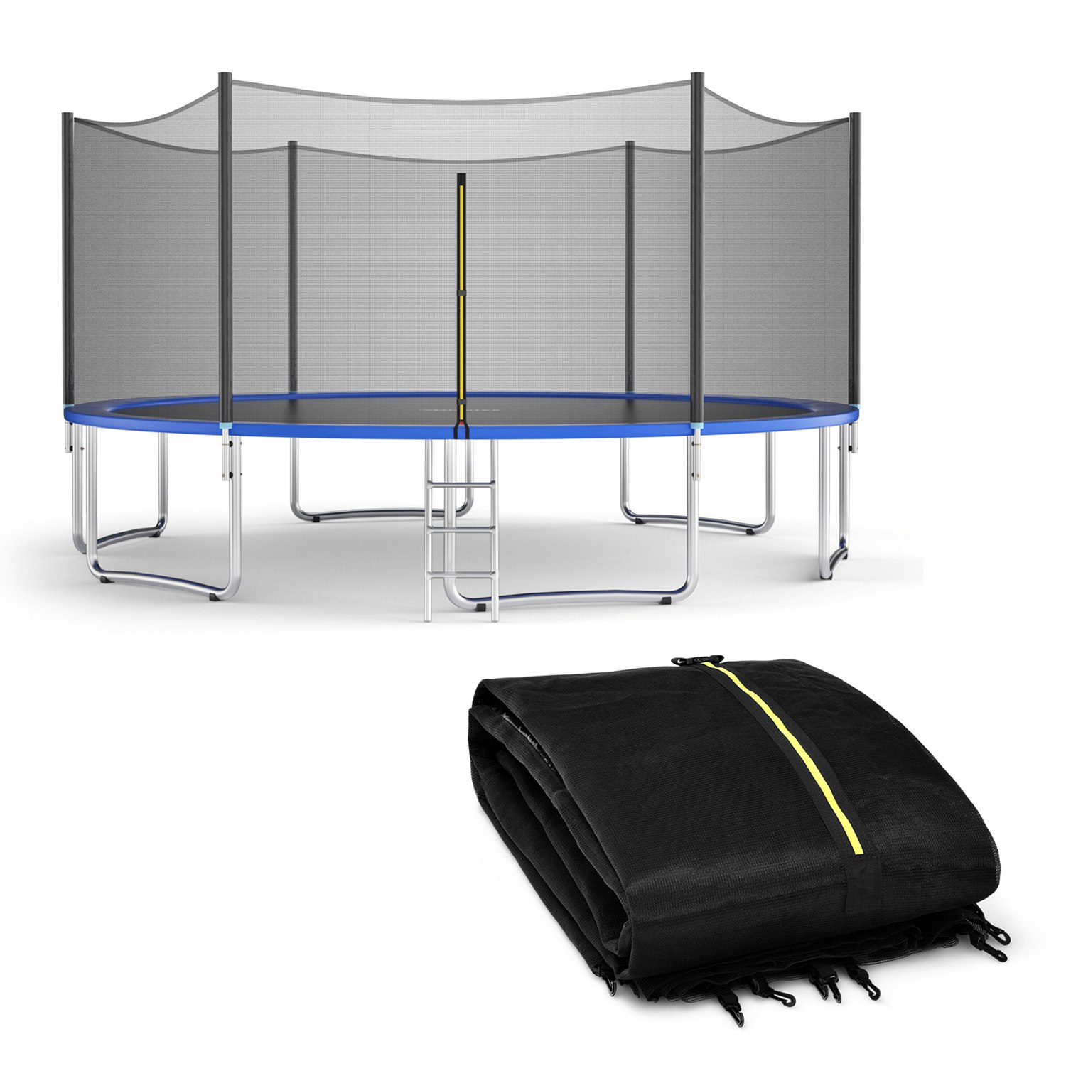 Costway 15FT Trampoline Safety Net Replacement Protection Enclosure Net ...
