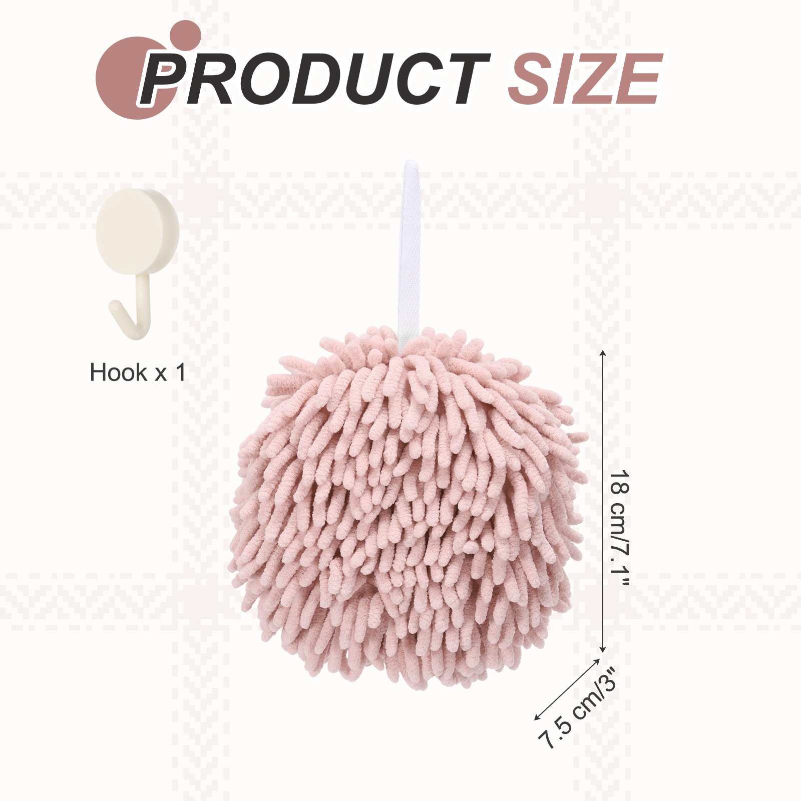 Unique Bargains Fuzzy Ball Hand Towel Soft Absorbent Chenille Hand ...
