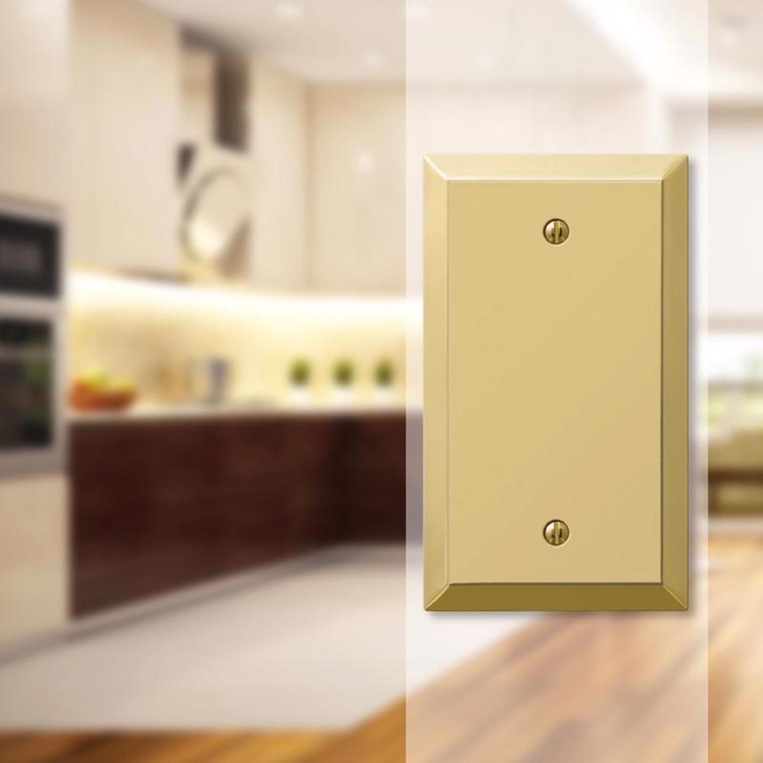 Amerelle Century Polished Brass 1 gang Stamped Steel Blank Wall Plate 1 ...