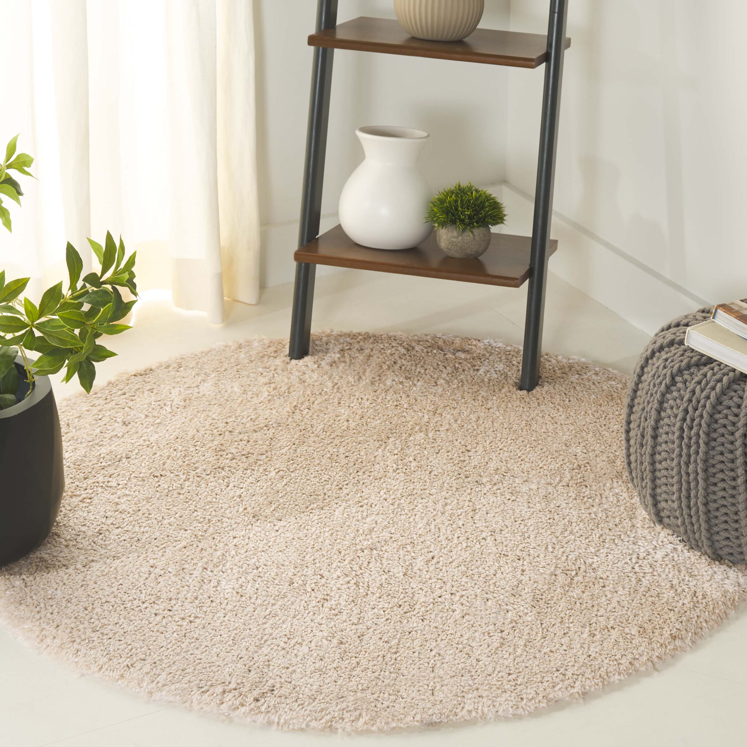 Safavieh Sgi320 Indie Shag Light Beige 4ft x 4ft in the Rugs department ...