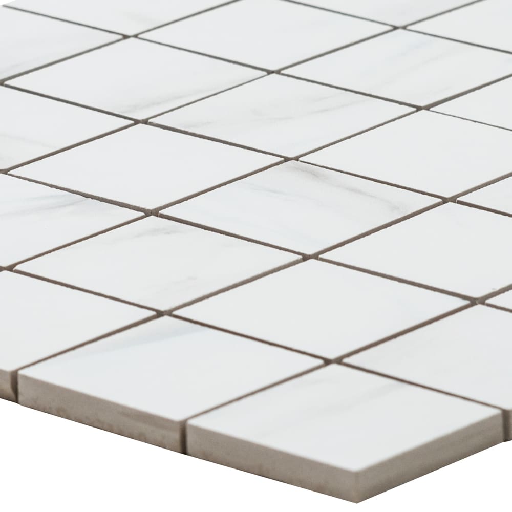 The Tile Life Minerva Calacatta Blue 2-in x 2-in Matte Porcelain Marble ...