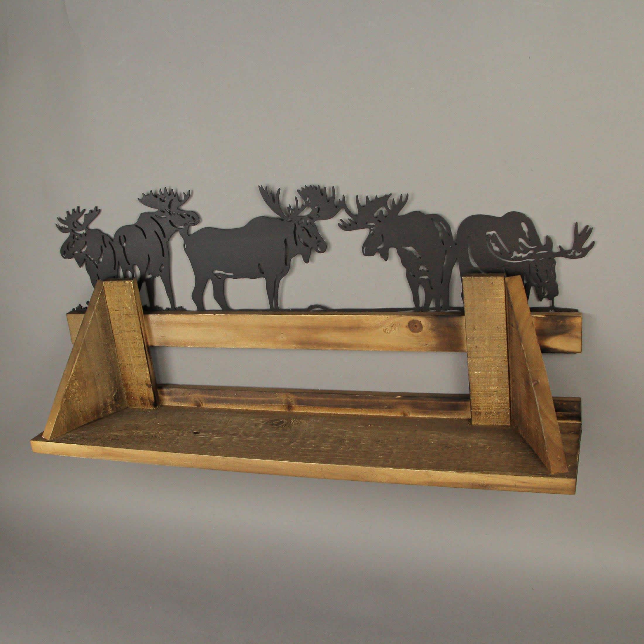 Things2Die4 24-Inch Long Wood and Metal Moose-Themed Decorative Wall ...