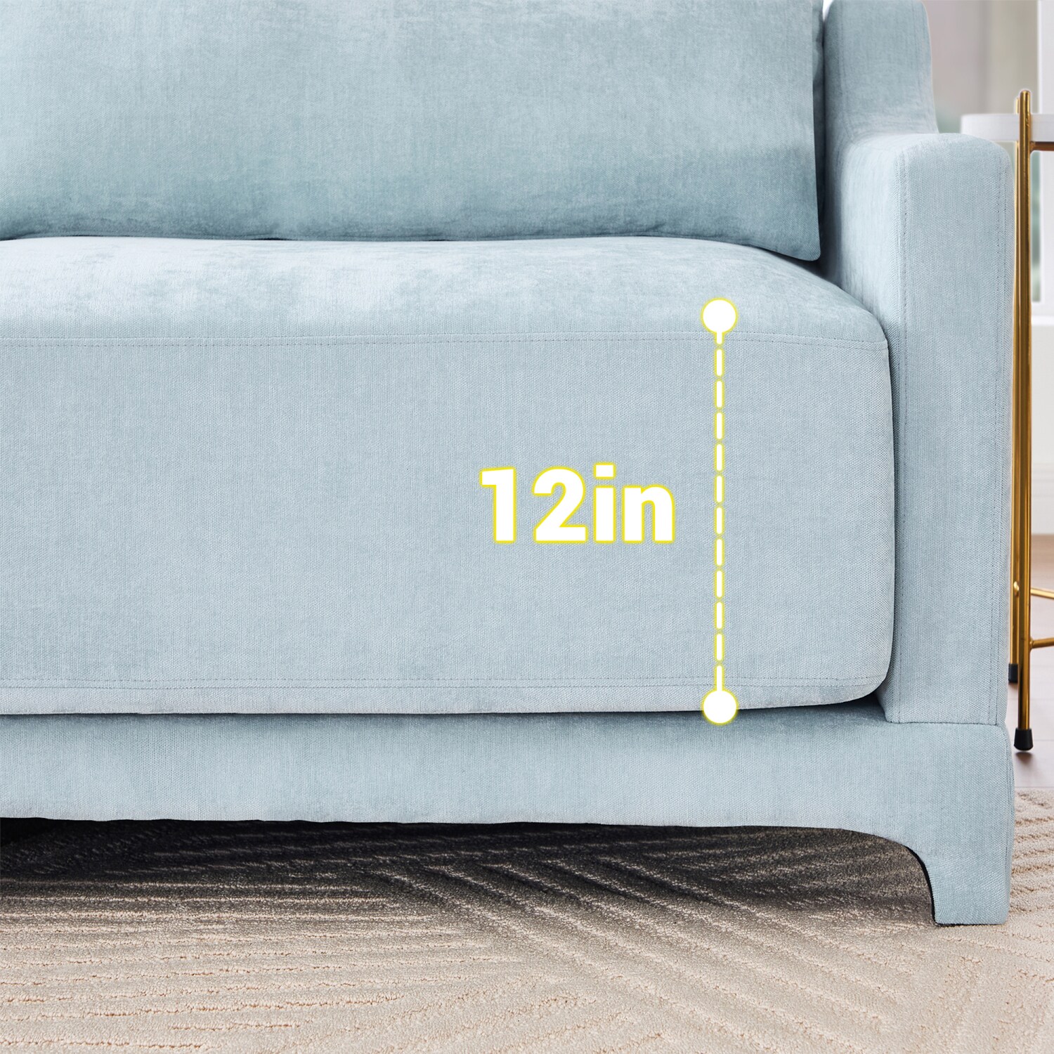 Streamdale Furniture Sky Blue Chenille 3-Seater Sofa in the Couches ...