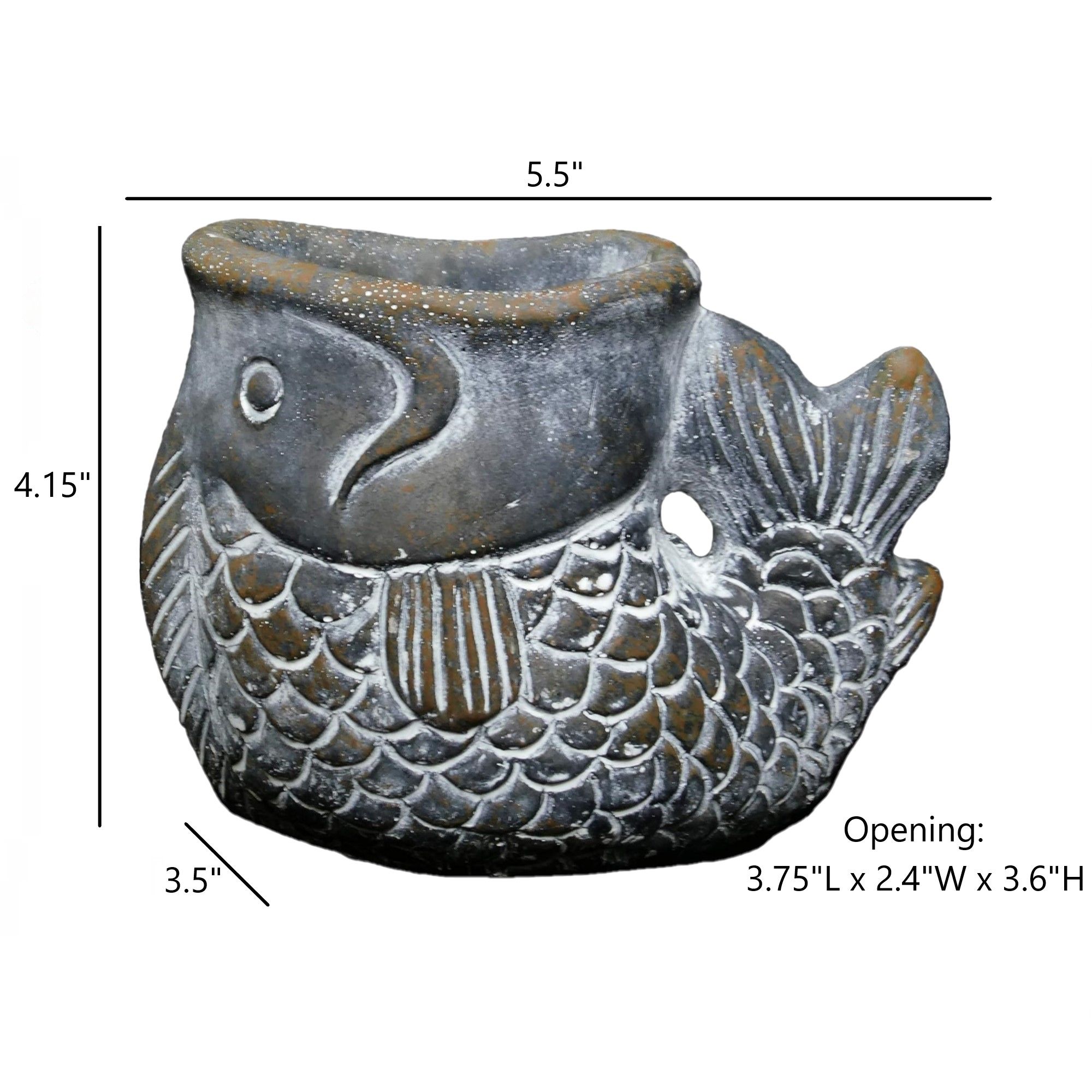 Classic Home & Garden Cement Planter with Drainage Hole- Largemouth ...