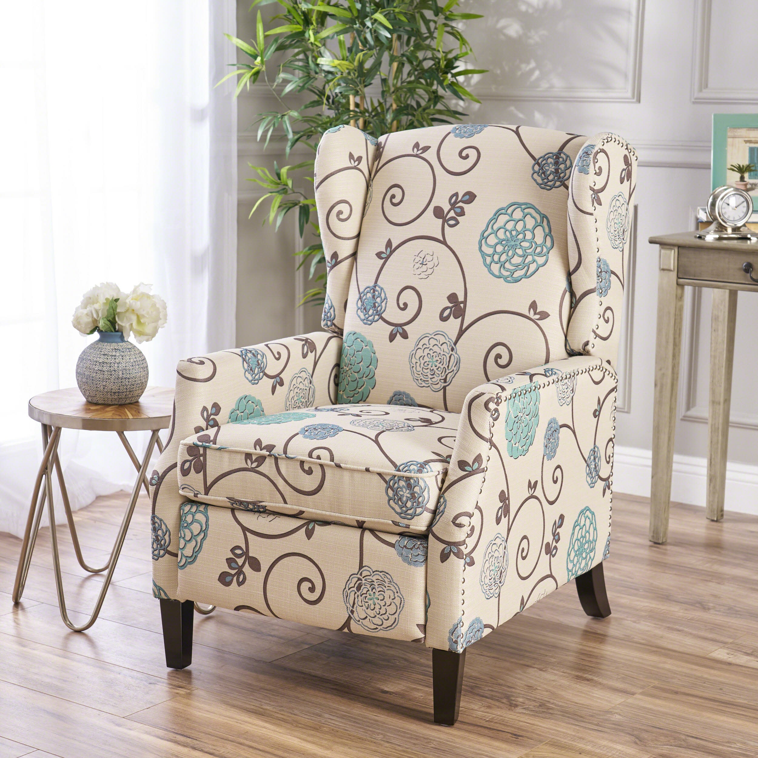 Patterned upholstered recliners store