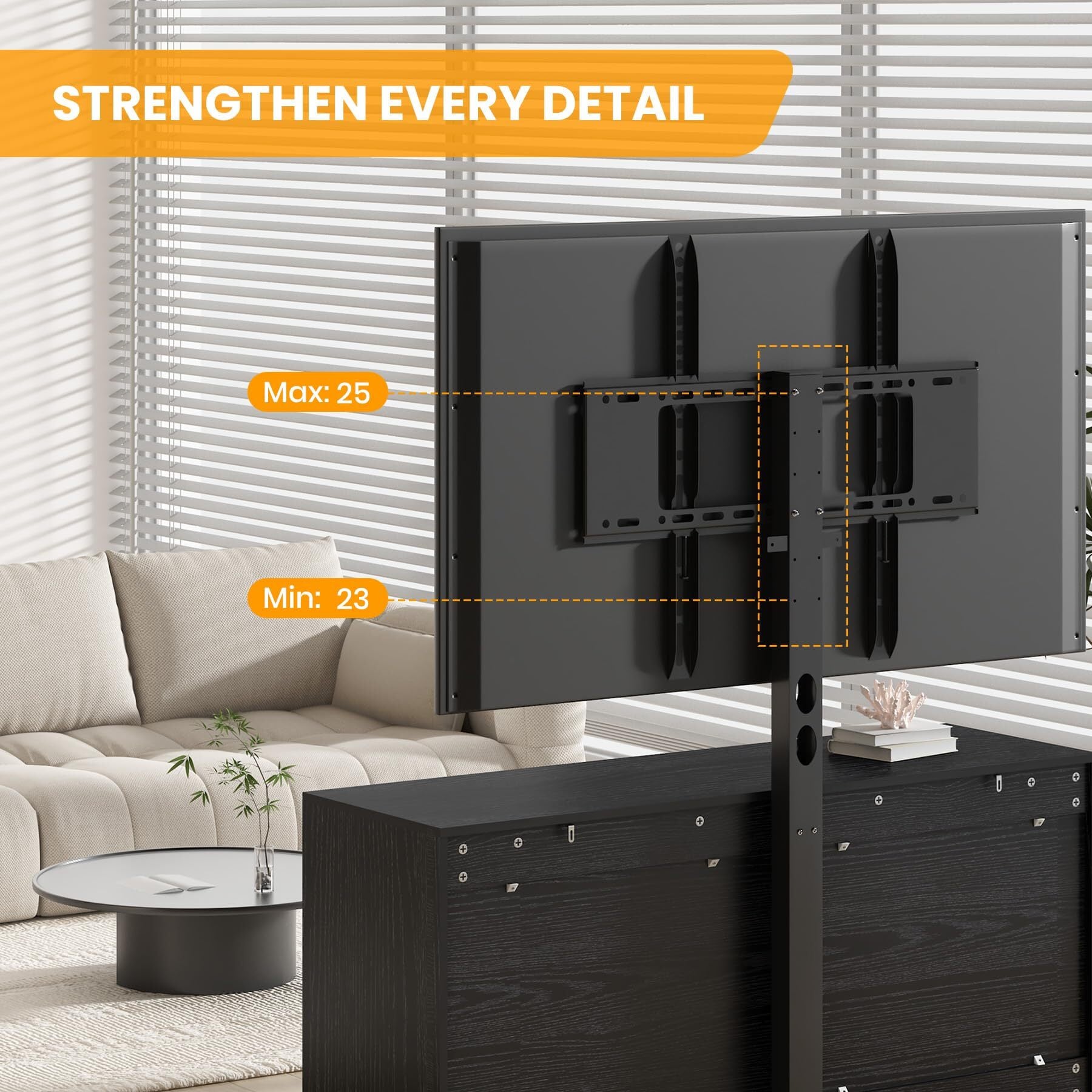 GarveeLife TV Stand with Mount and 4 Drawers Height Adjustable ...