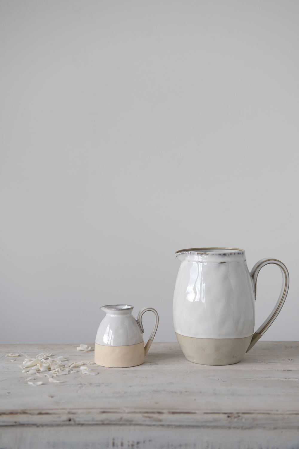STORIED home 48-fl oz Ceramic White Pitcher Set of: 1 at Lowes.com
