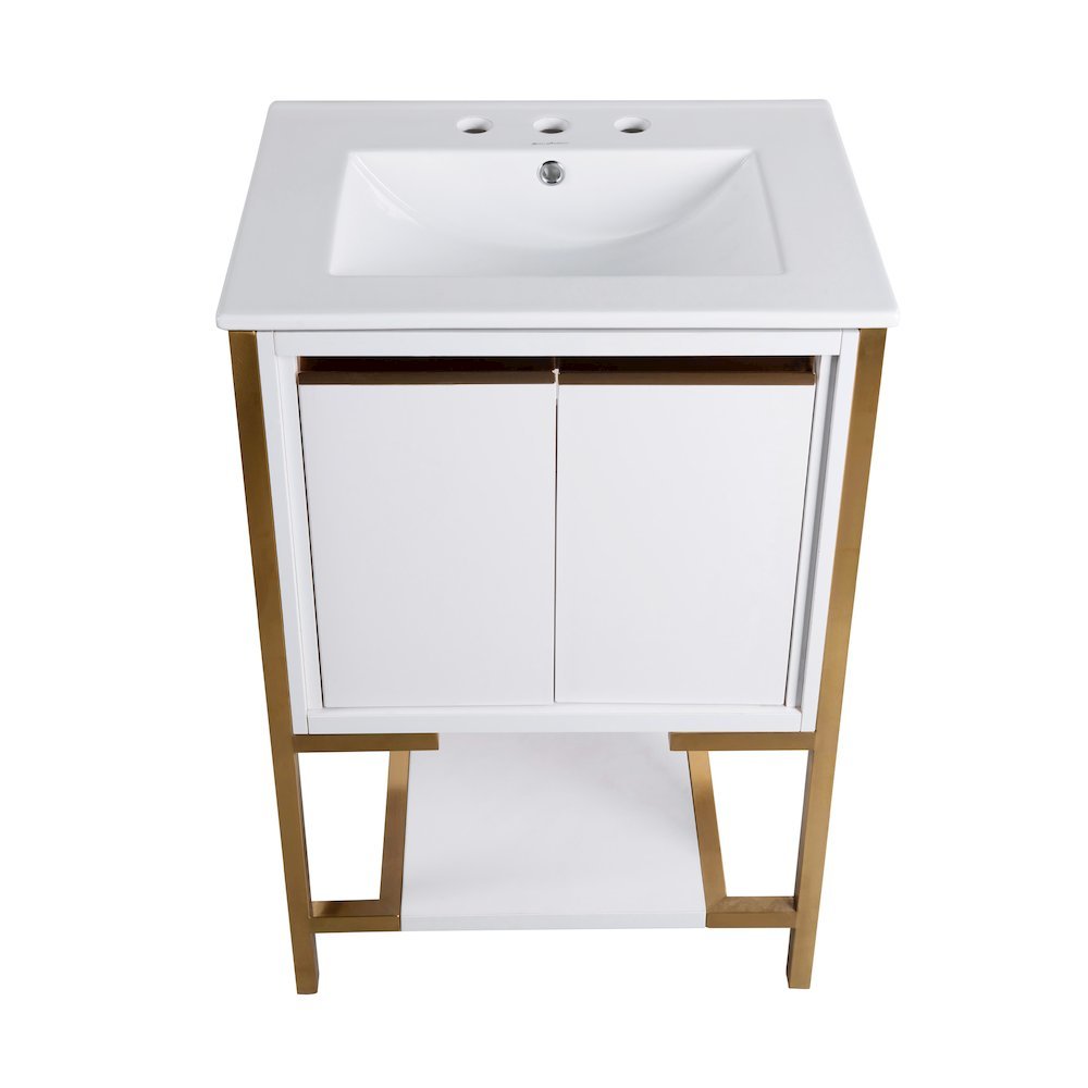 Swiss Madison Marseille 24 in White Bathroom Vanity With White 3Hole ...