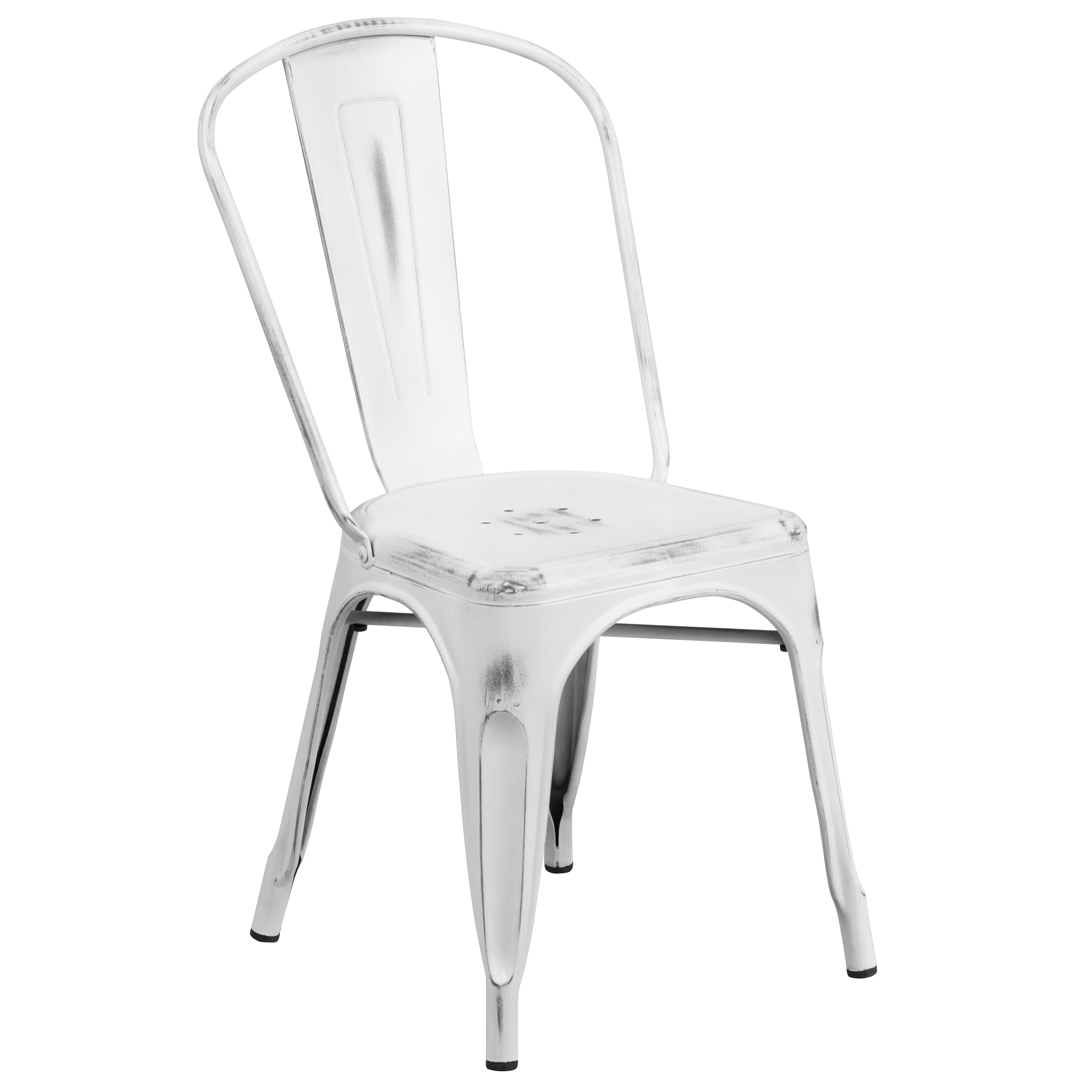 Merrick Lane Banks Indoor/Outdoor White Stacking Metal Dining Chair ...