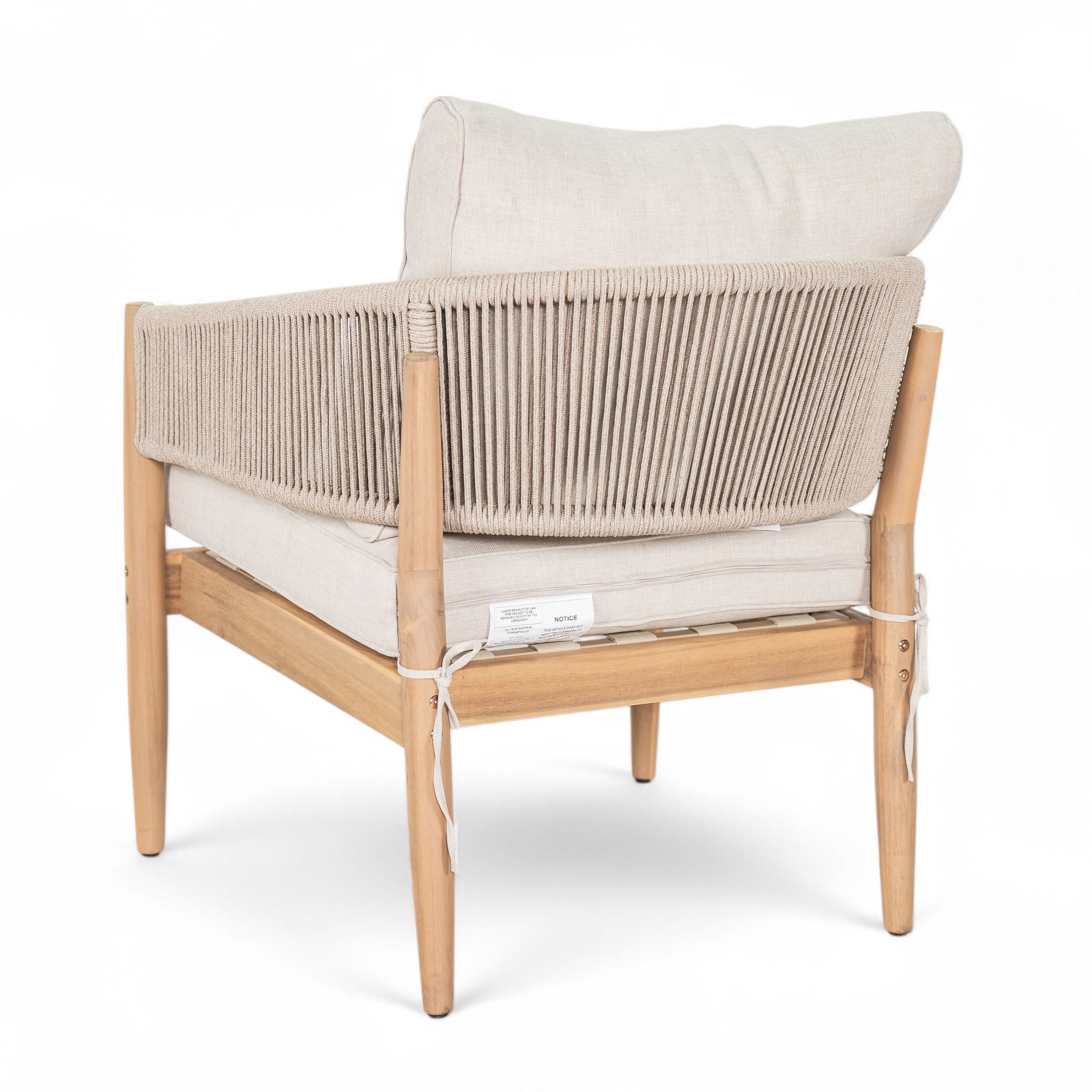 Tatayosi Verona Outdoor Patio Acacia Wood Club Chair Natural Finish ...