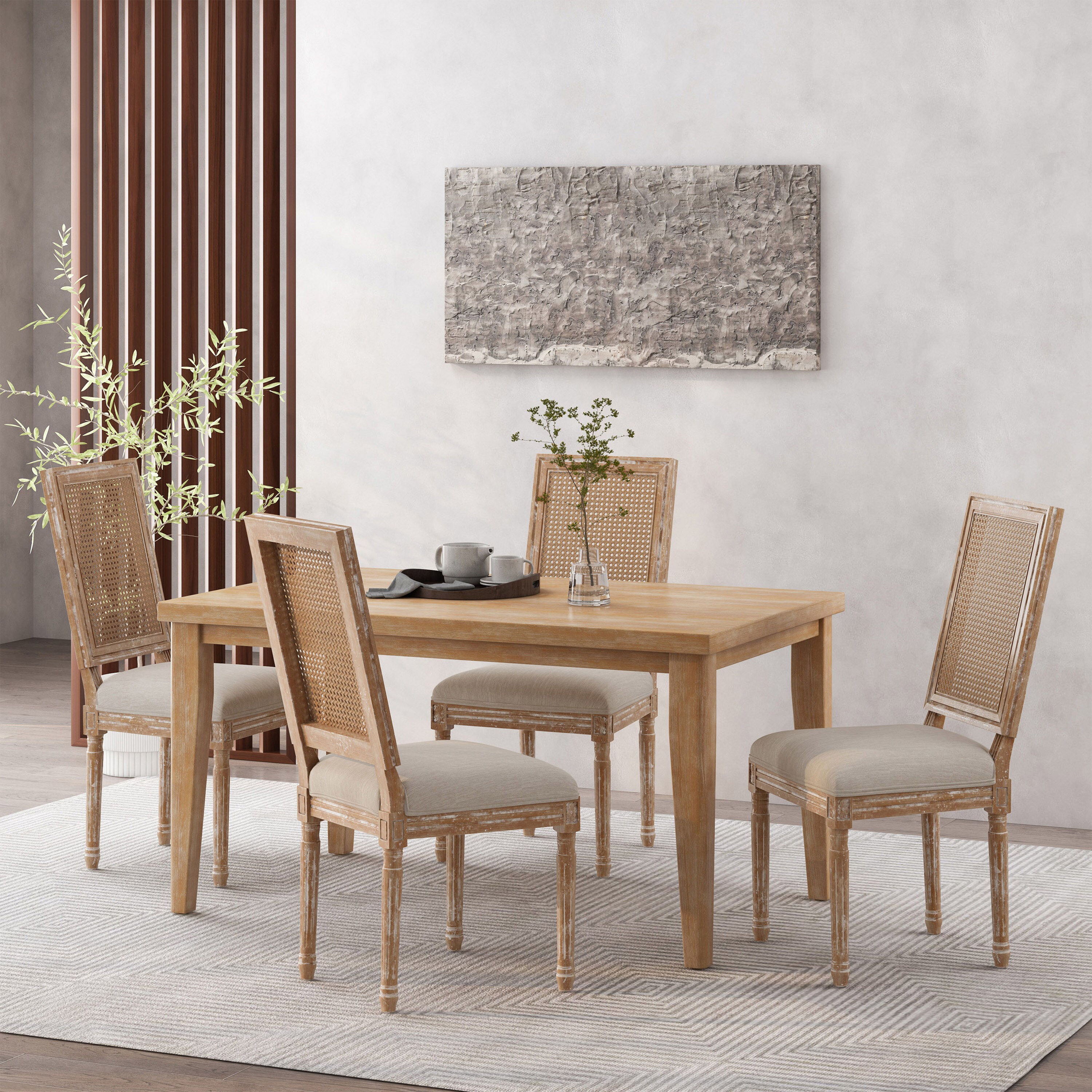 Christopher Knight Home Regina French Country Wood and Cane Upholstered ...