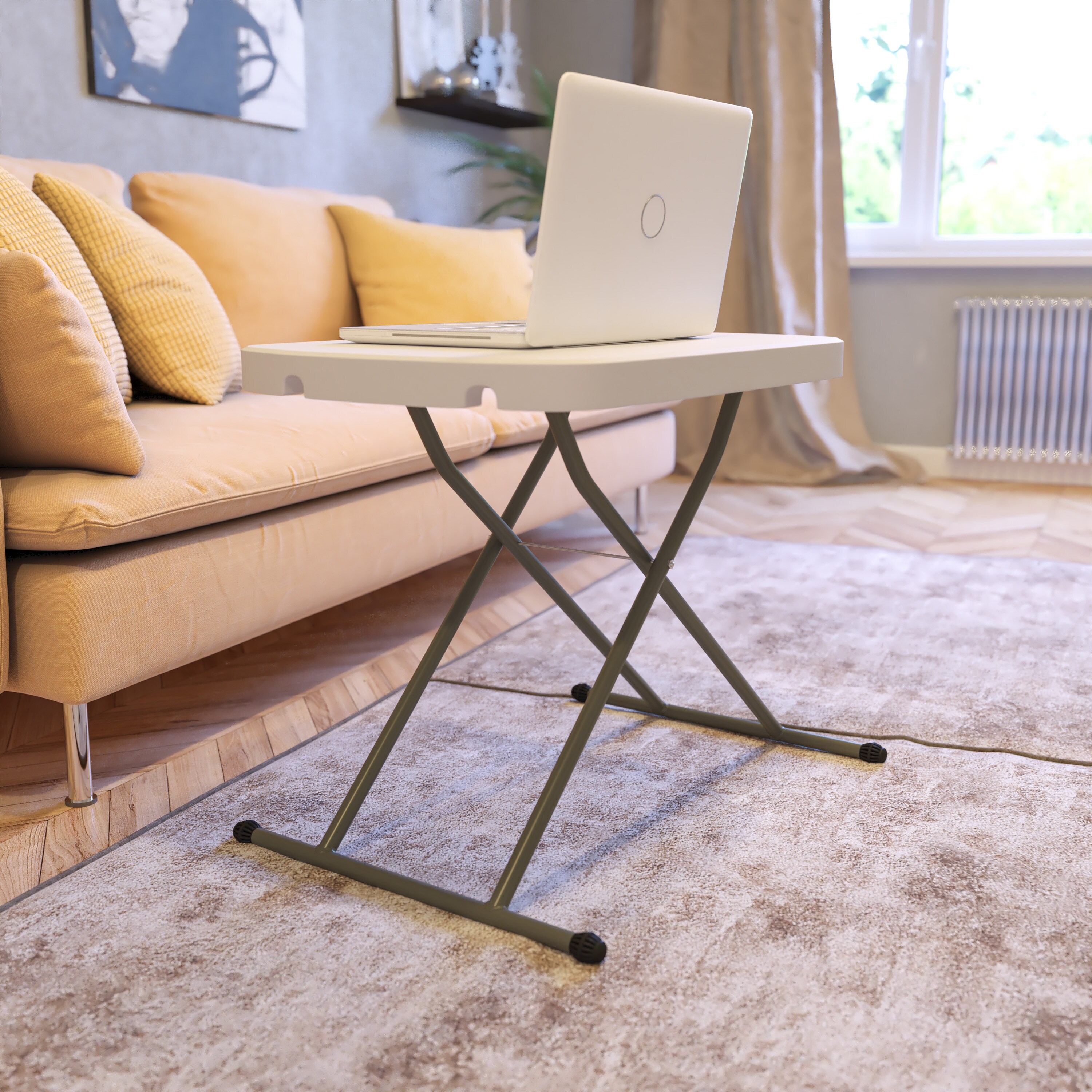 Flash Furniture Elon 26 Inch Granite White Indoor/Outdoor Plastic ...