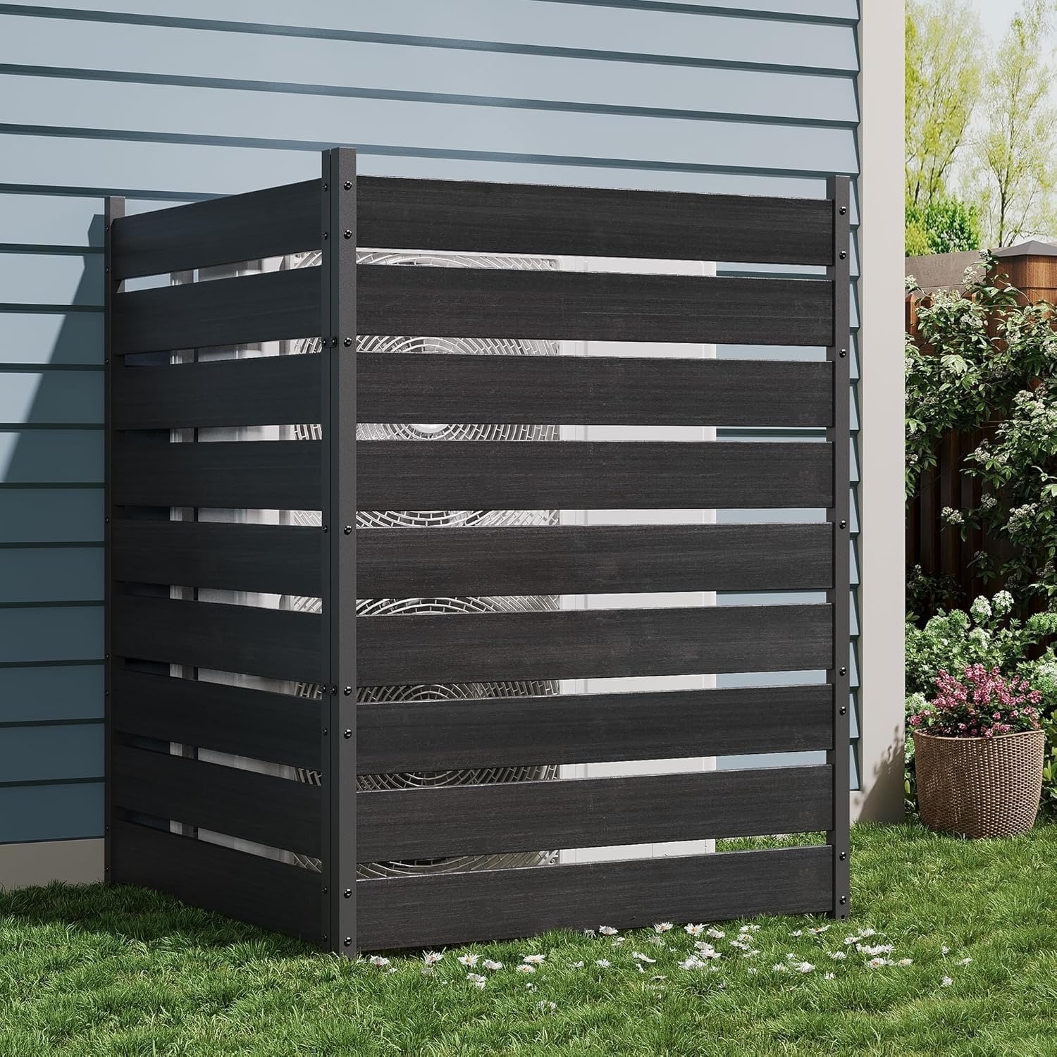 Garvee 2-Pack 49 x 38 in Natural Cedar Privacy Screen No-Dig Outdoor ...