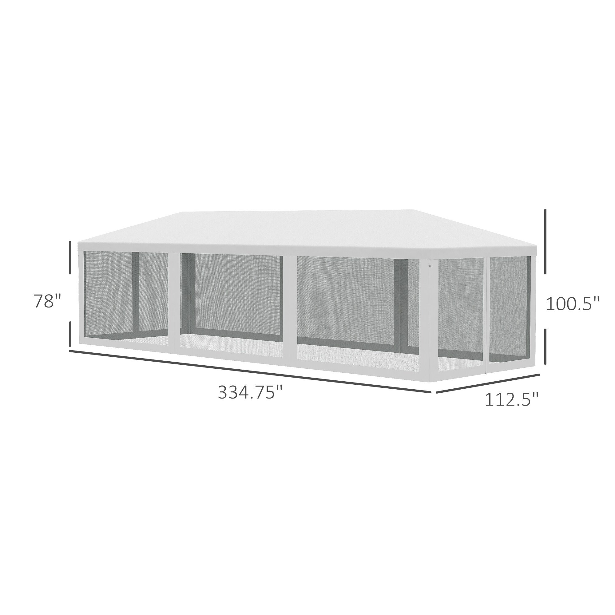 Watnature Outsunny 10 ft x 28 ft Party Tent Canopy Outdoor Event ...