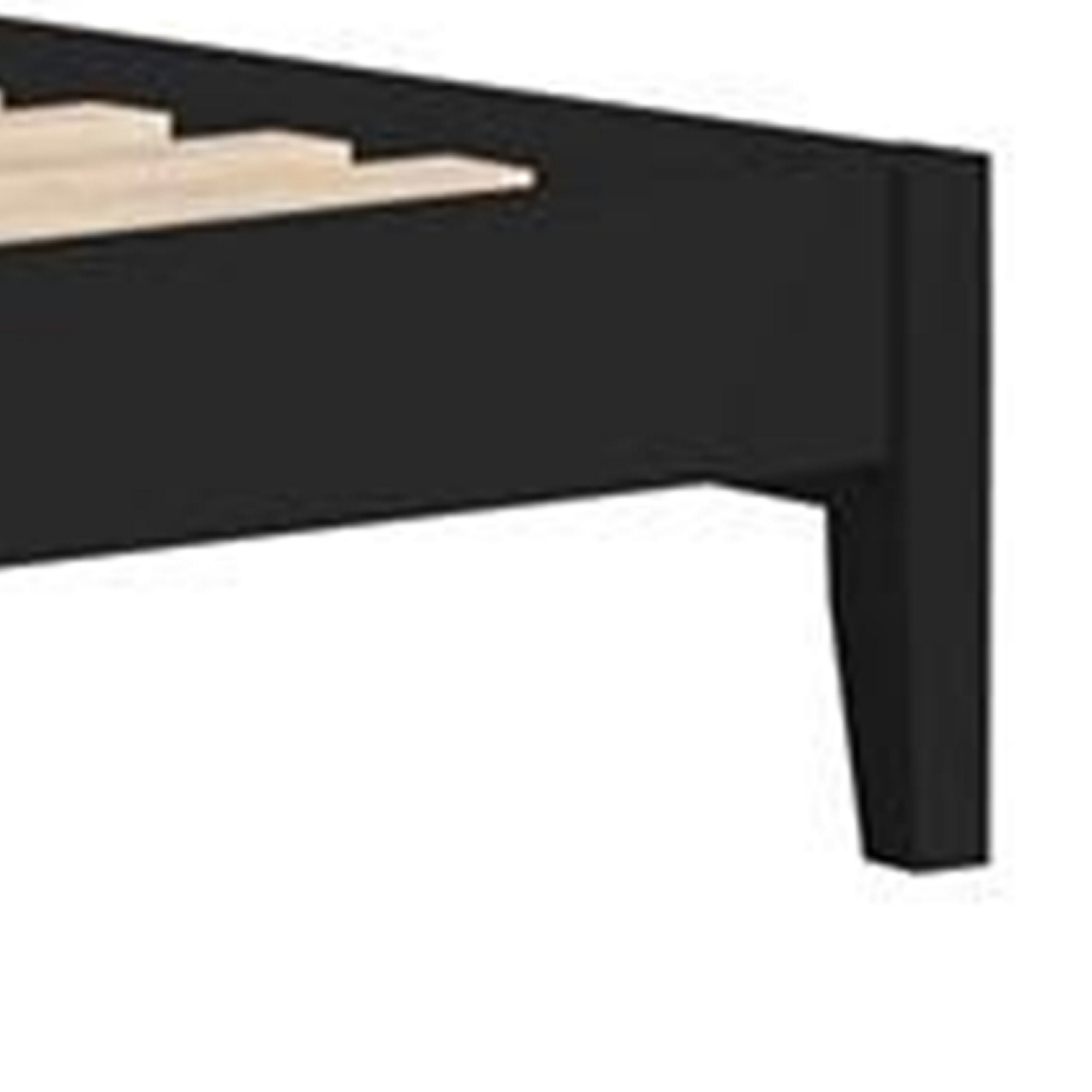 Benzara Cavi Black Wood Frame King Size Platform Bed with Low Profile ...