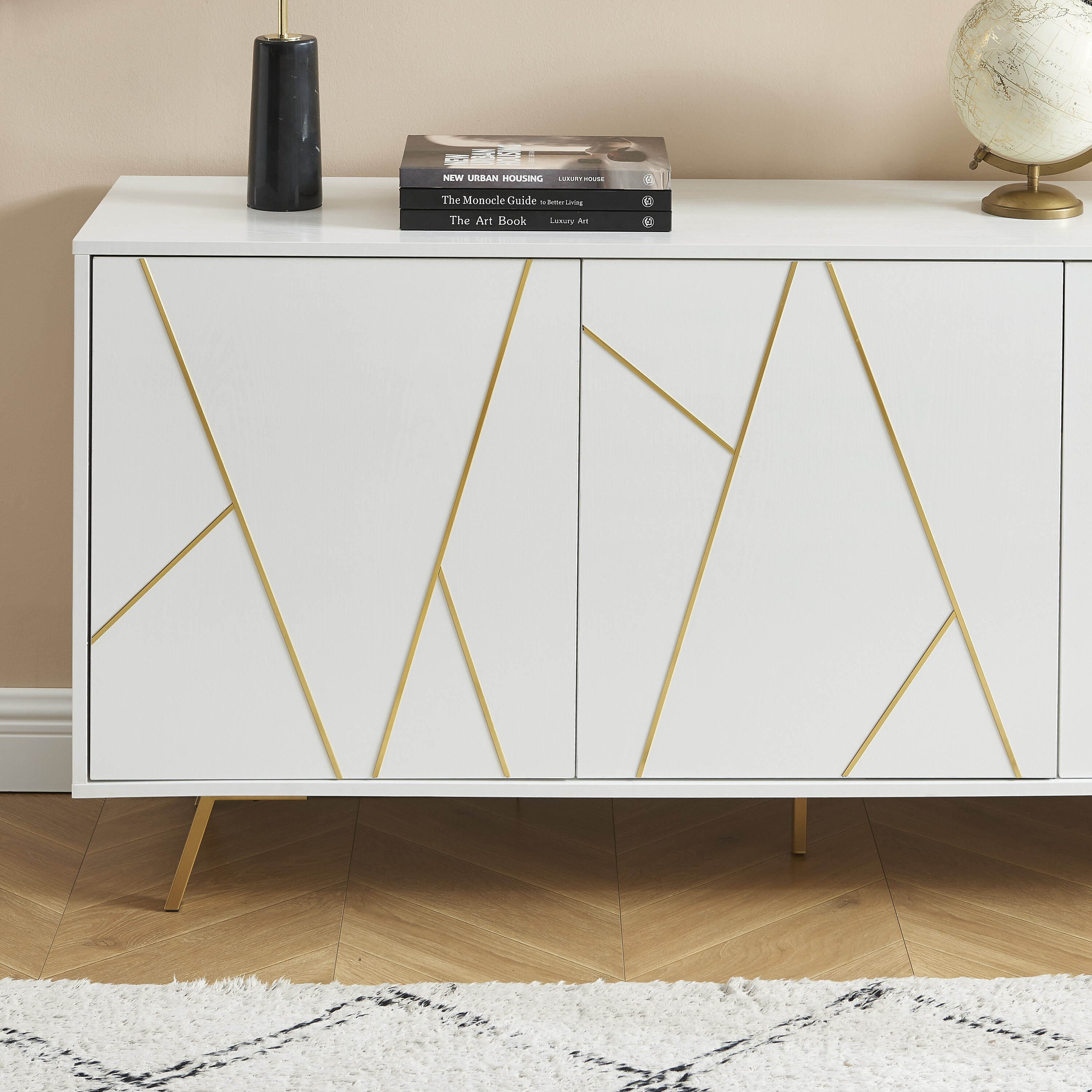 EDYO LIVING Modern/Contemporary White 63-in W TV stand ( Accommodates ...