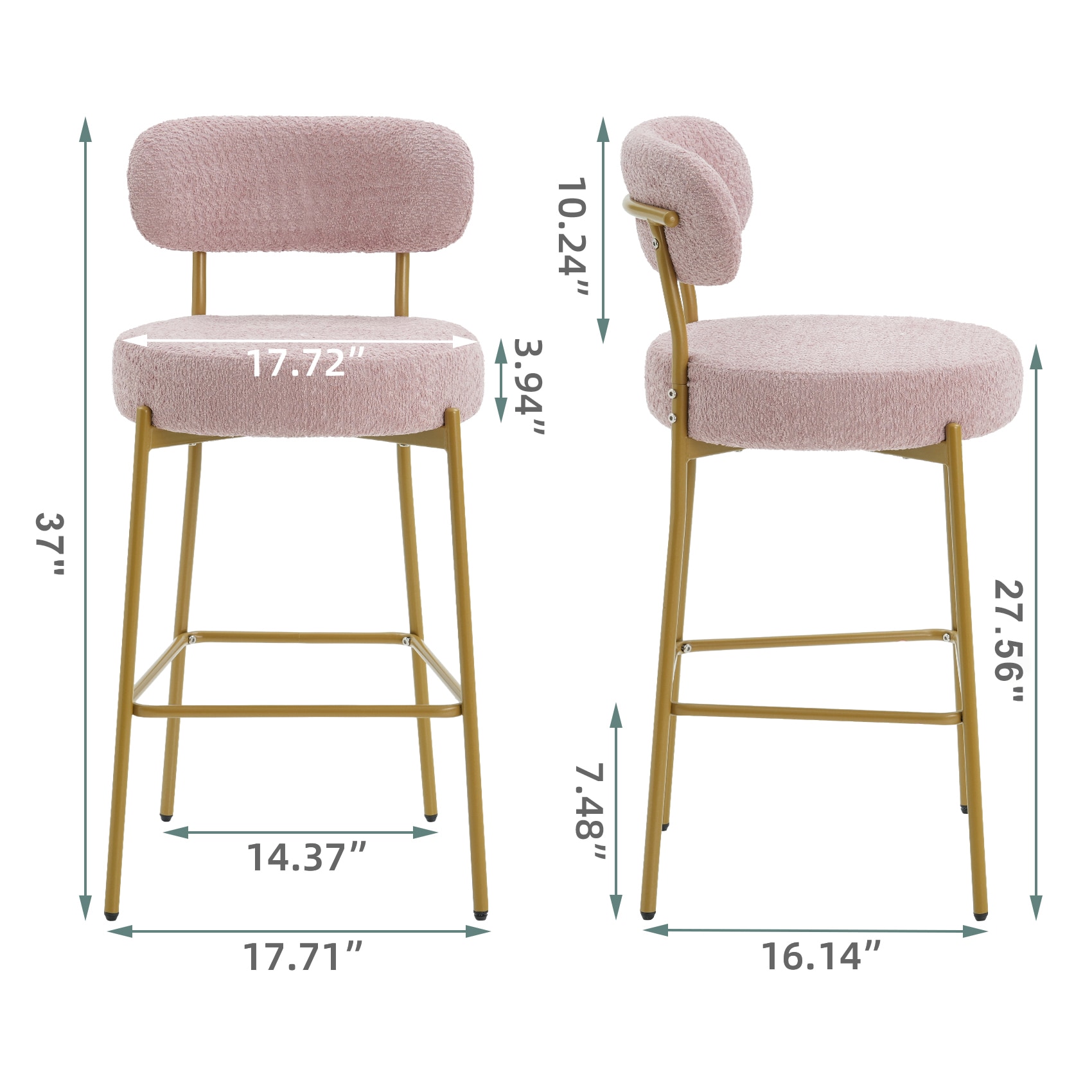 DYHOME Set of 3 Bar Stools 24-in Counter Height Bar Stools Mid-Century ...