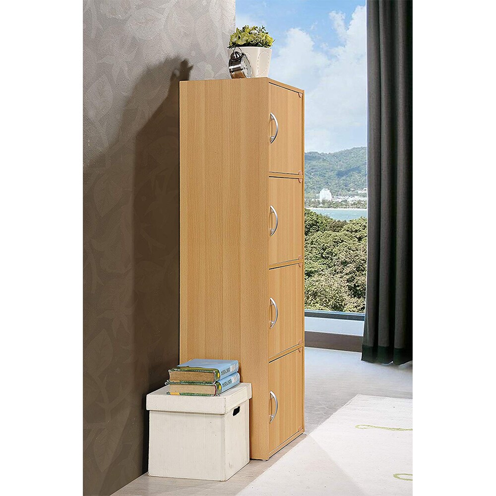 Hodedah 4 Door Enclosed Multipurpose Storage Cabinet for Home or Office ...