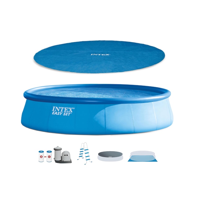 Intex 18-ft x 18-ft x 48-in Inflatable Top Ring Round Above-Ground Pool ... Intex 18-ft x 18-ft x 48-in Inflatable Top Ring Round Above-Ground Pool ...