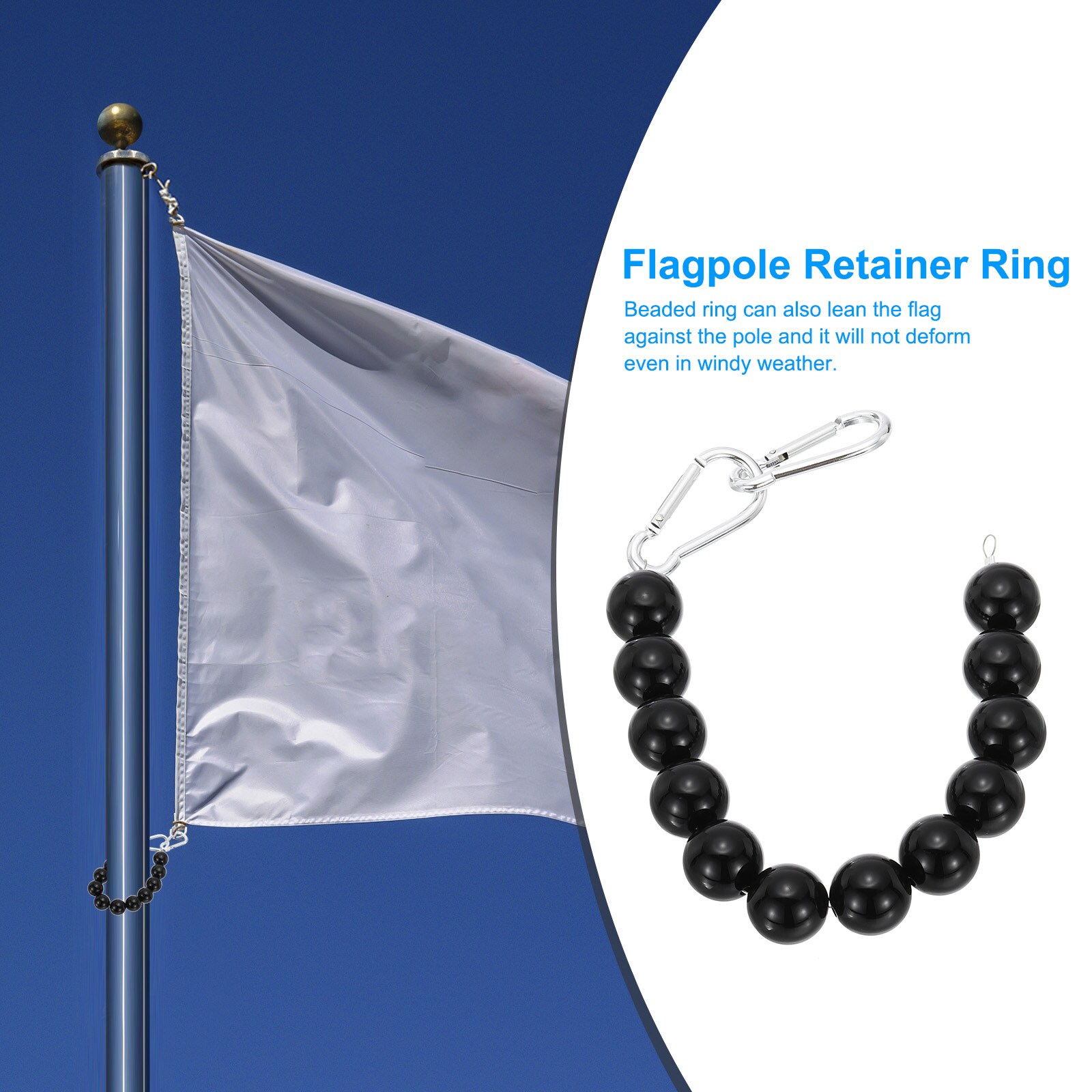 PATIKIL Flagpole Retainer Ring Flag Pole Accessories Flag Beaded Mount ...