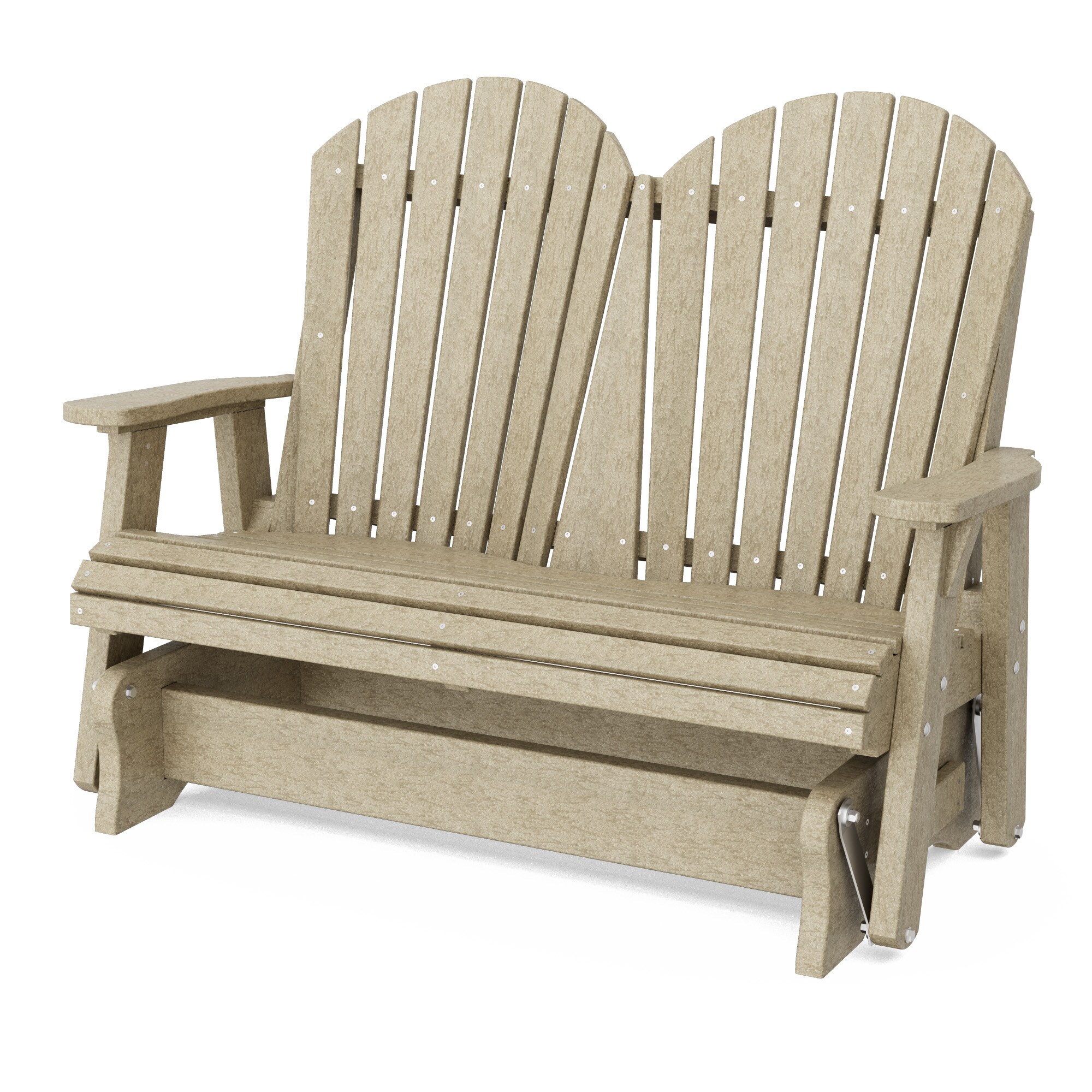 Wildridge Heritage 2 -person Weathered Wood HDPE Outdoor Glider in the ...