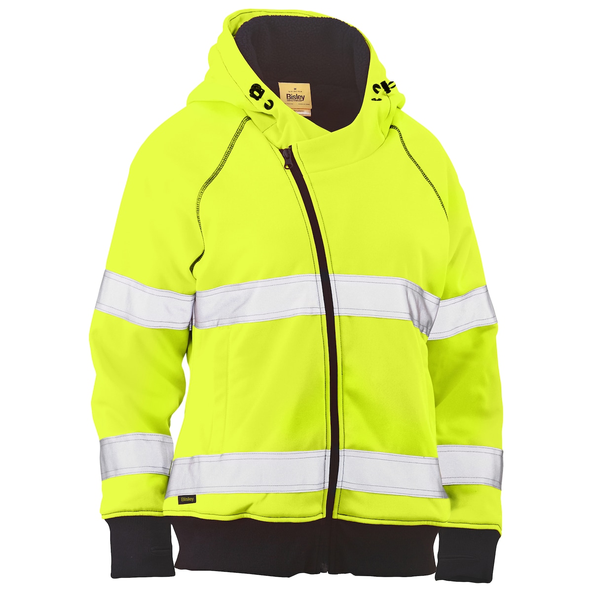 Bisley Women's Hi-Vis Yellow Fleece Hooded Insulated Hooded jacket ...