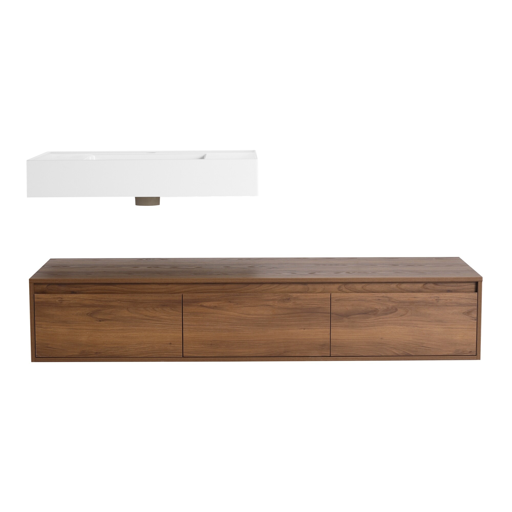 Vanityfus 60 Inch Bathroom Vanity Modern Cabinet Floating Bathroom ...