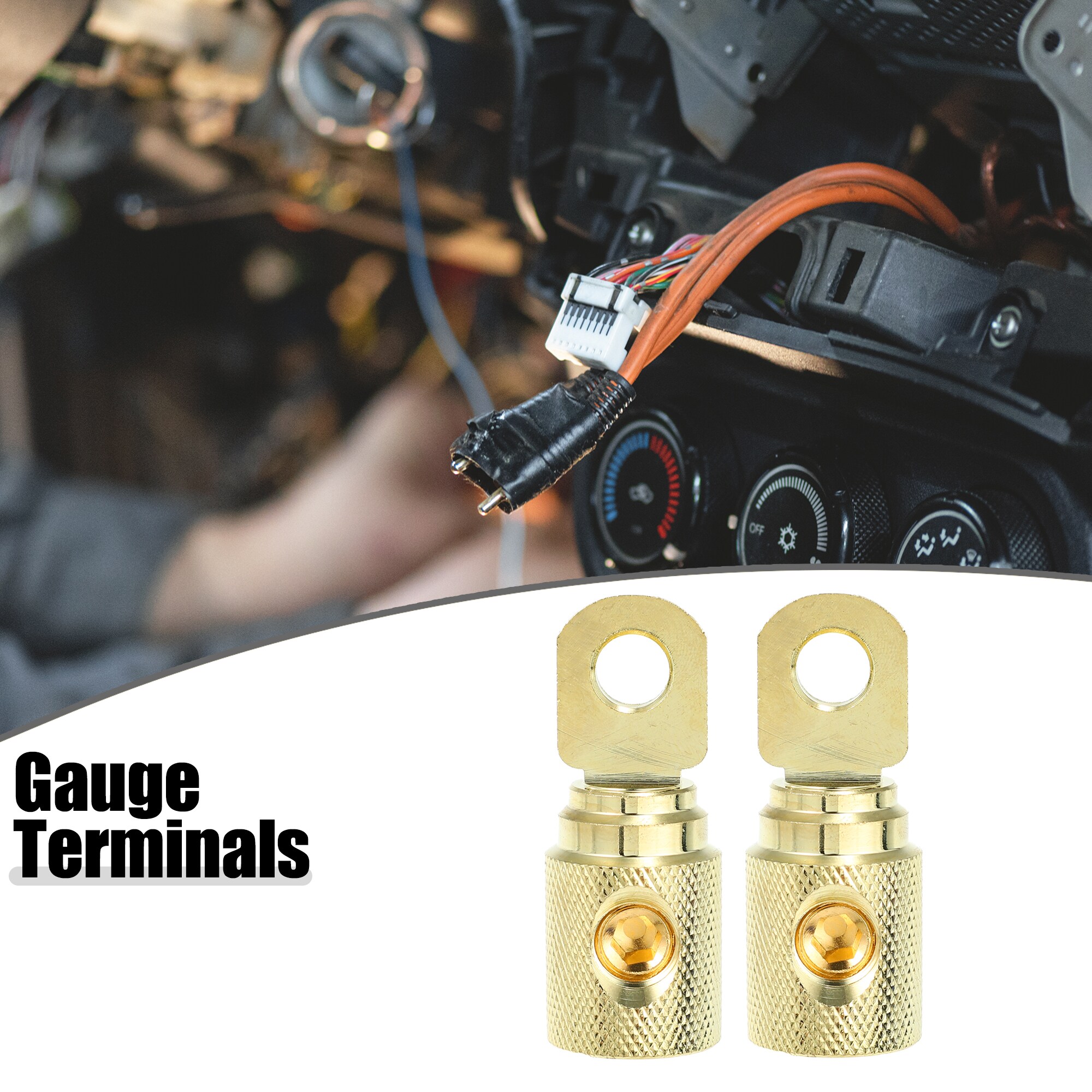 Unique Bargains 2pcs Amp Input Reducer Copper 0 Gauge Car Stereo Audio ...