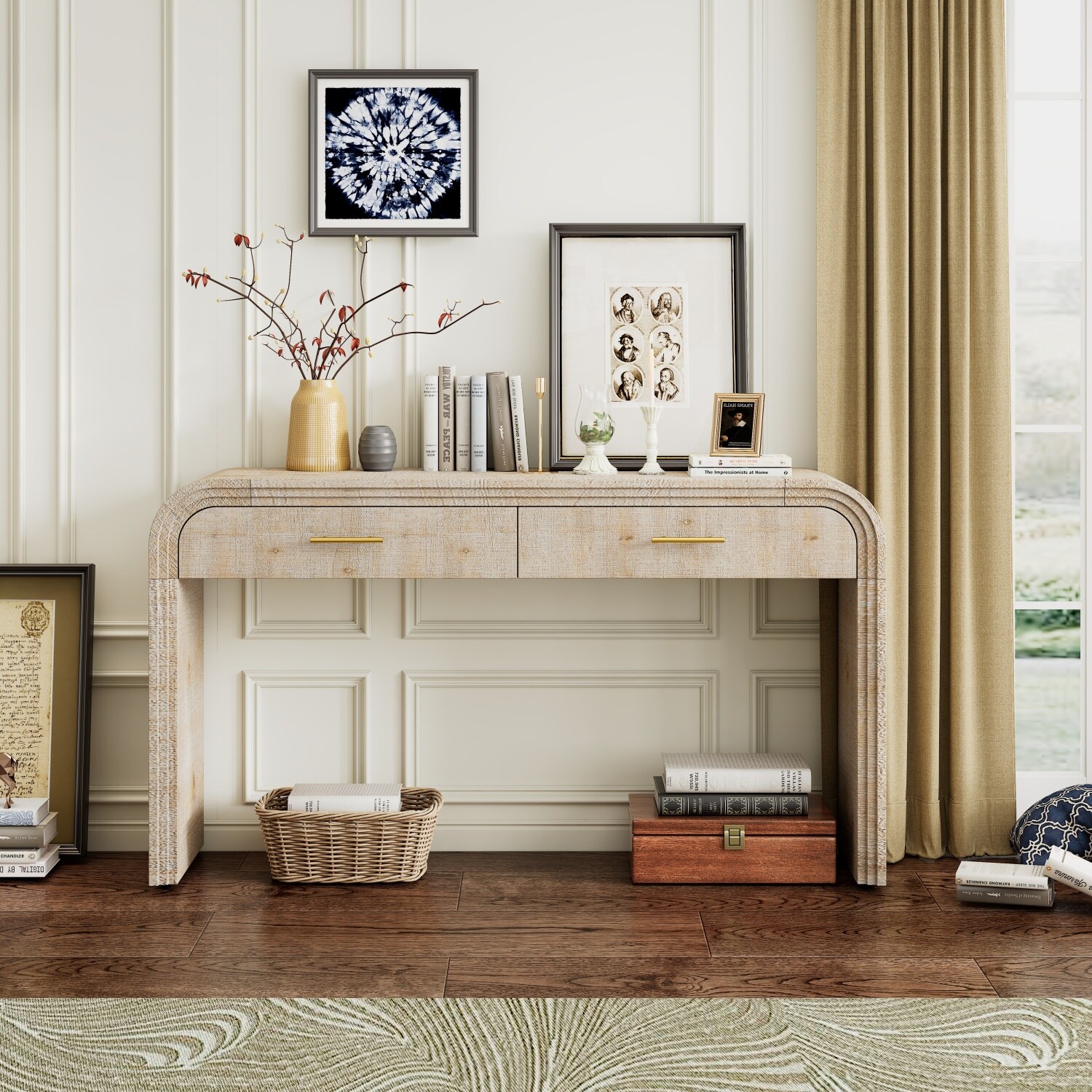 Streamdale Furniture Streamdale Retro Console Table with Drawers ...