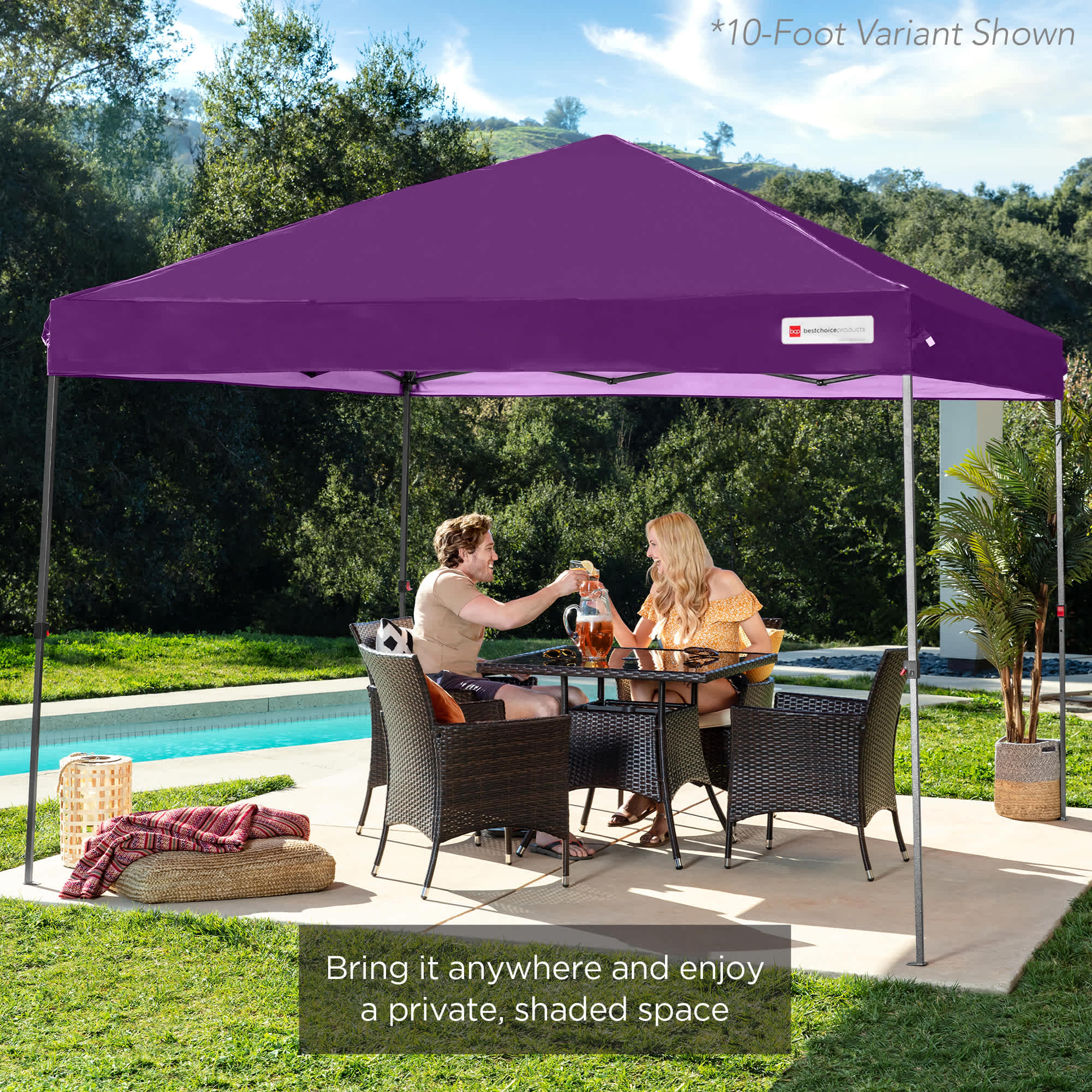 Best Choice Products 12x12ft Easy Setup Pop Up Canopy w/ 1-Button Setup ...