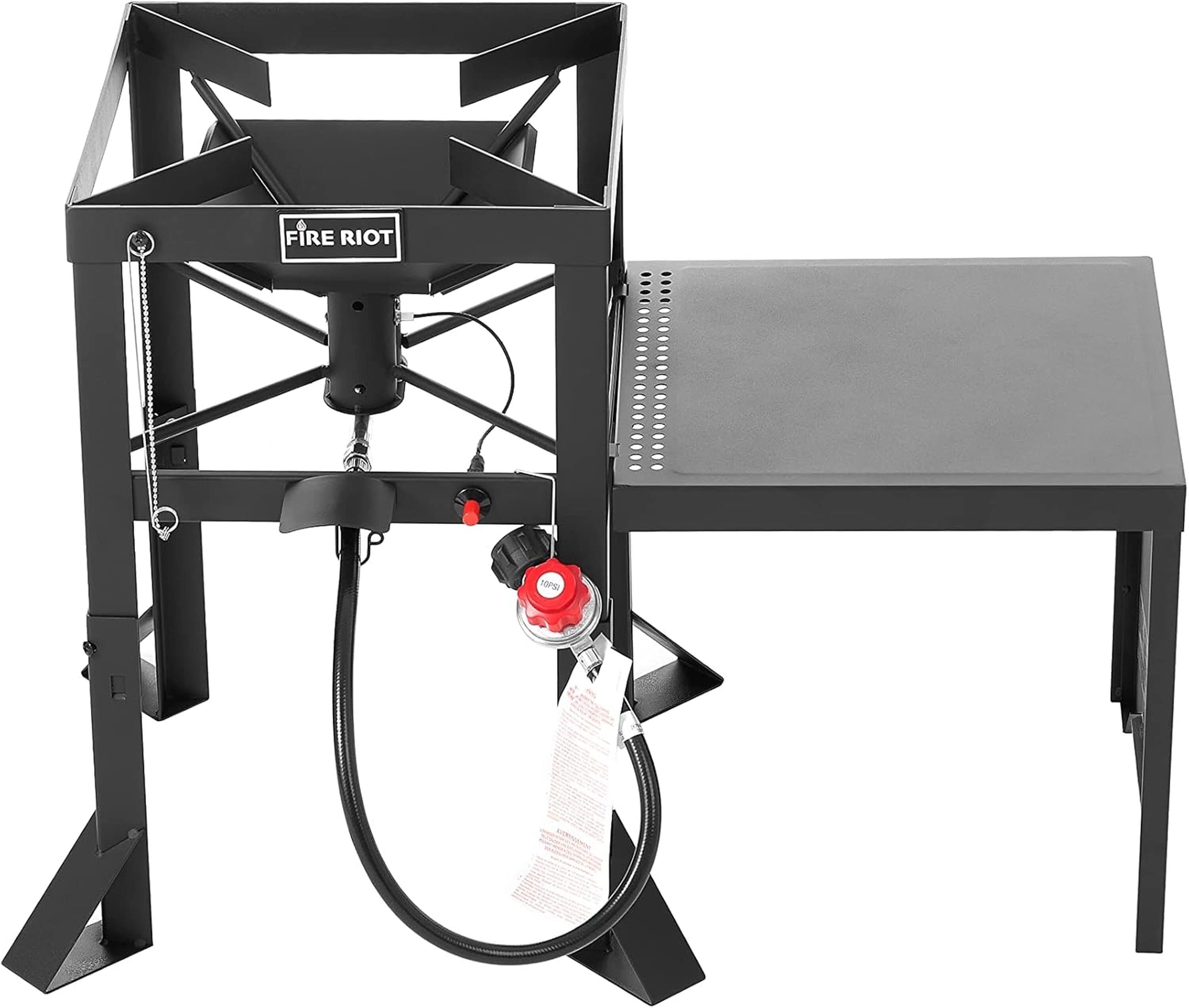 FIRE RIOT Dual Jet with Side Table 1 -Burner Propane 20-lb. tank Manual ...