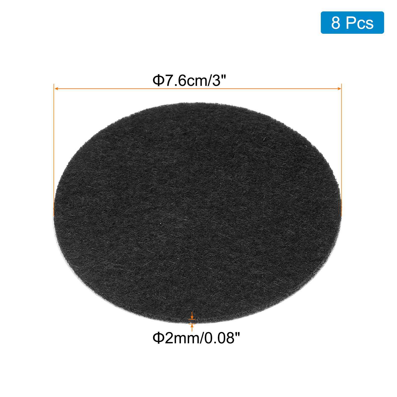 Unique Bargains 8pcs 3inch Round Adhesive Backed Felt Non-Slip Felt ...